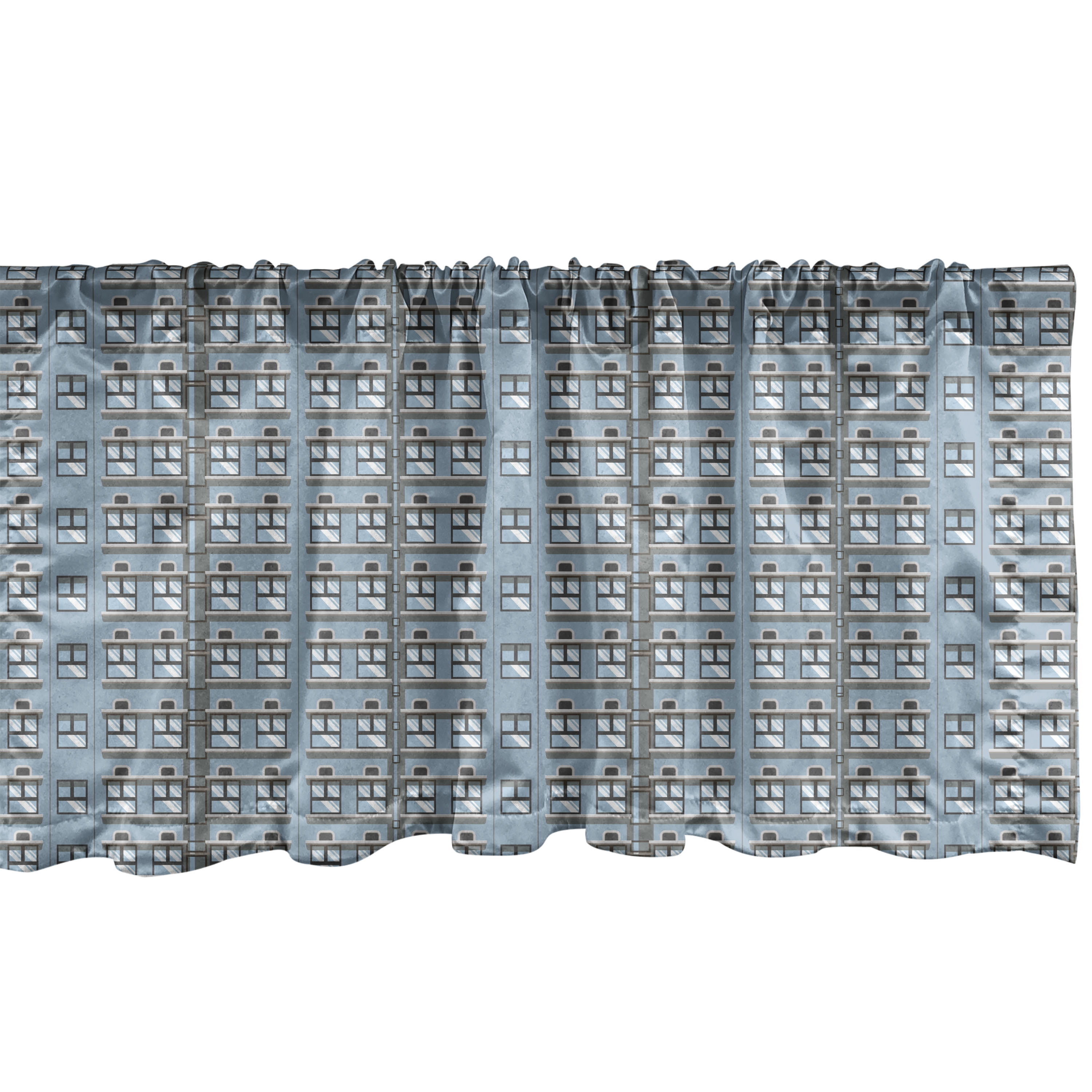 Ambesonne Urban Window Valance, Apartment Window Pattern Life, 42" x 18 ...