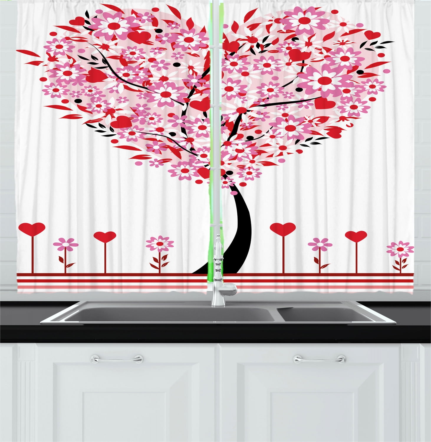 Heart Kitchen Curtains