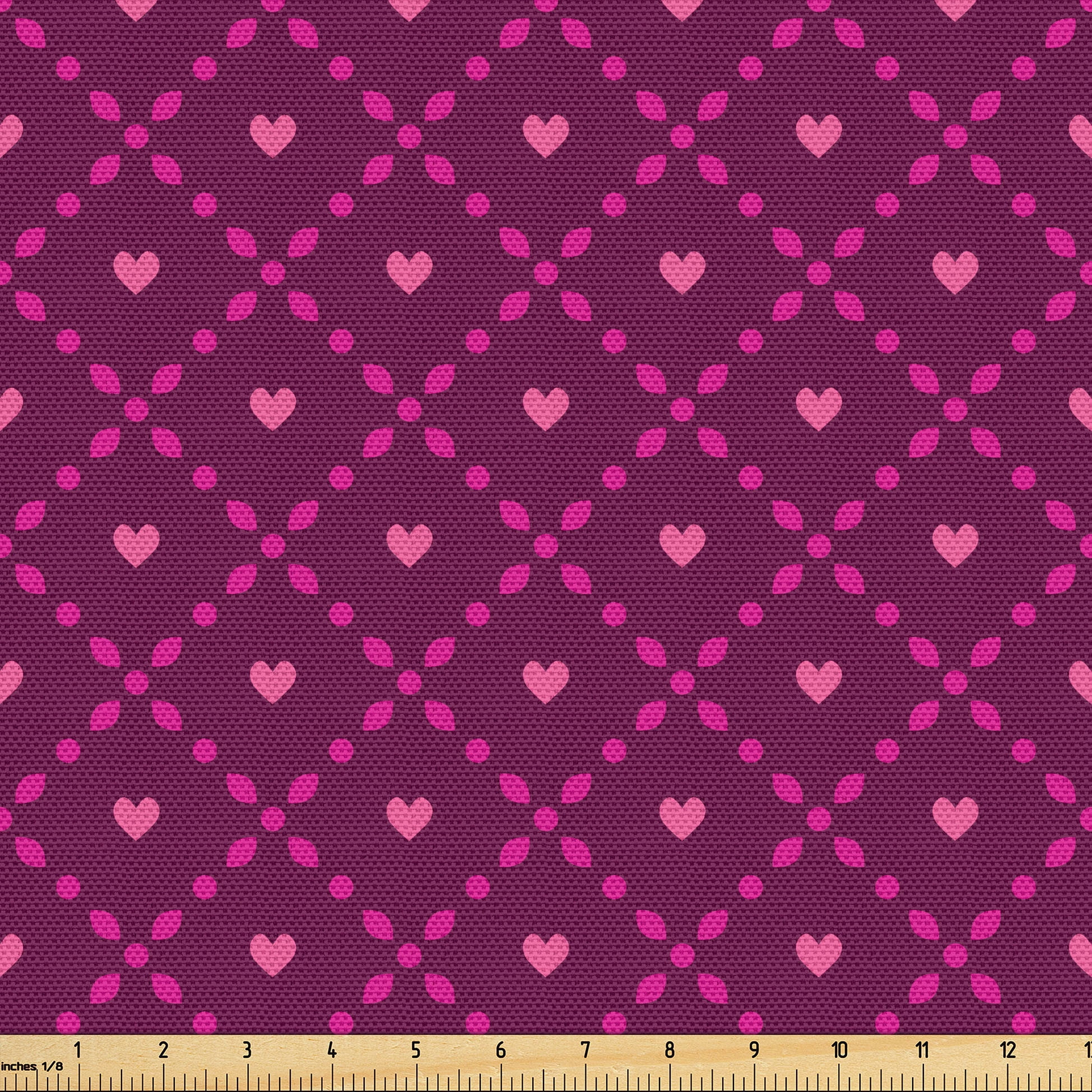 Ambesonne Valentine's Day Fabric by the Yard Upholstery, Little Heart ...