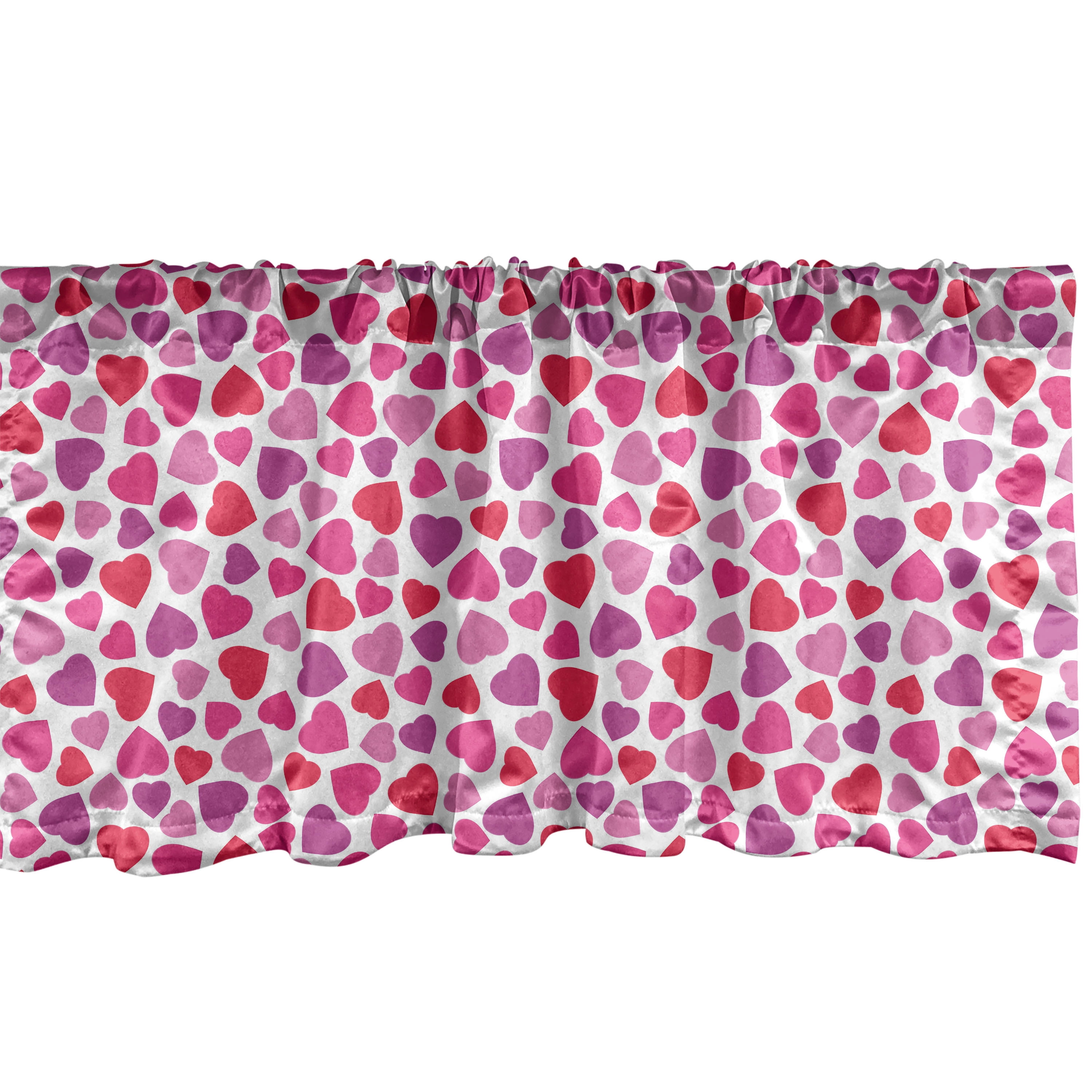 Ambesonne Valentine's Day Window Valance, Love Themed Simple Pattern ...