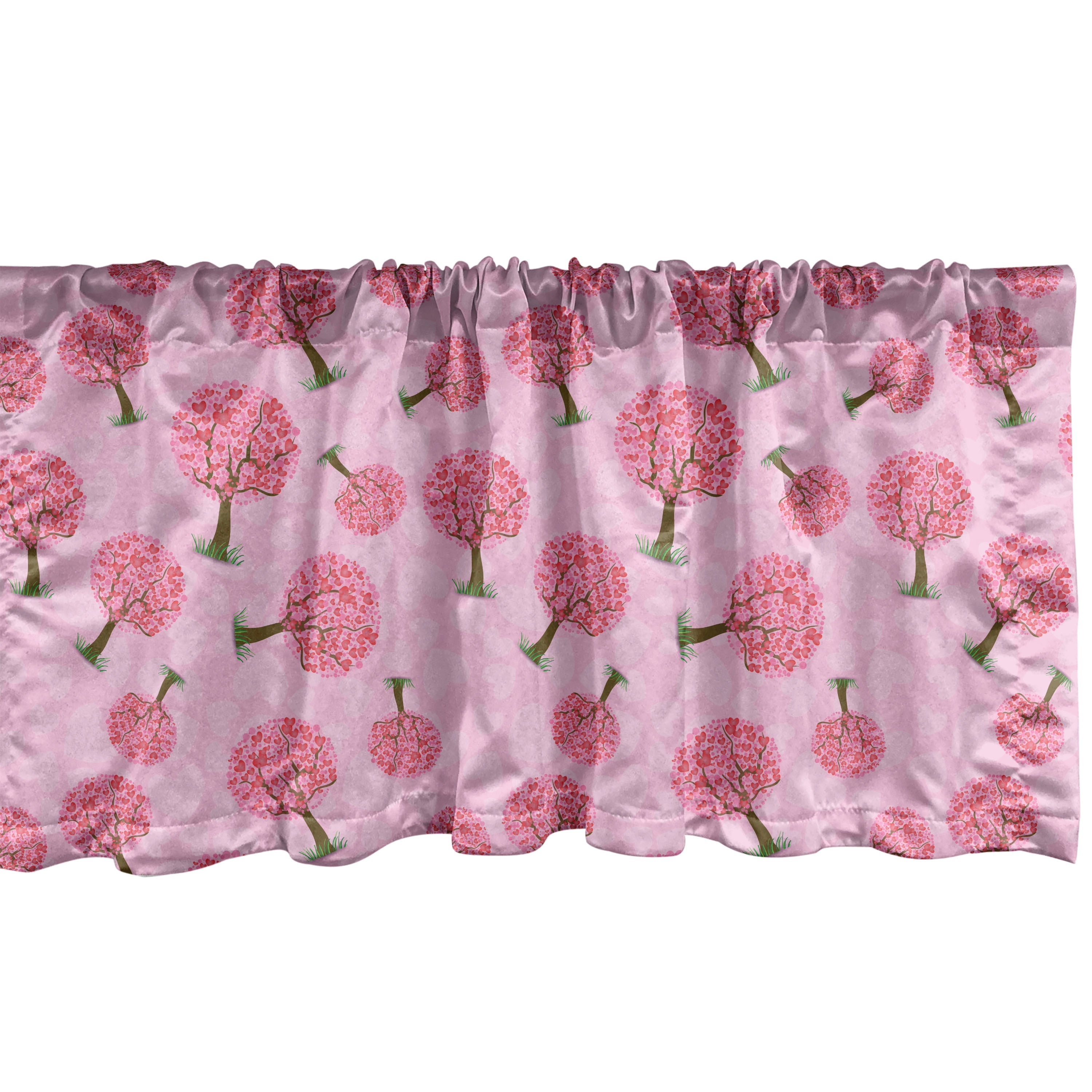 Ambesonne Valentine's Day Window Valance, Trees with Hearts, 54" X 18 ...