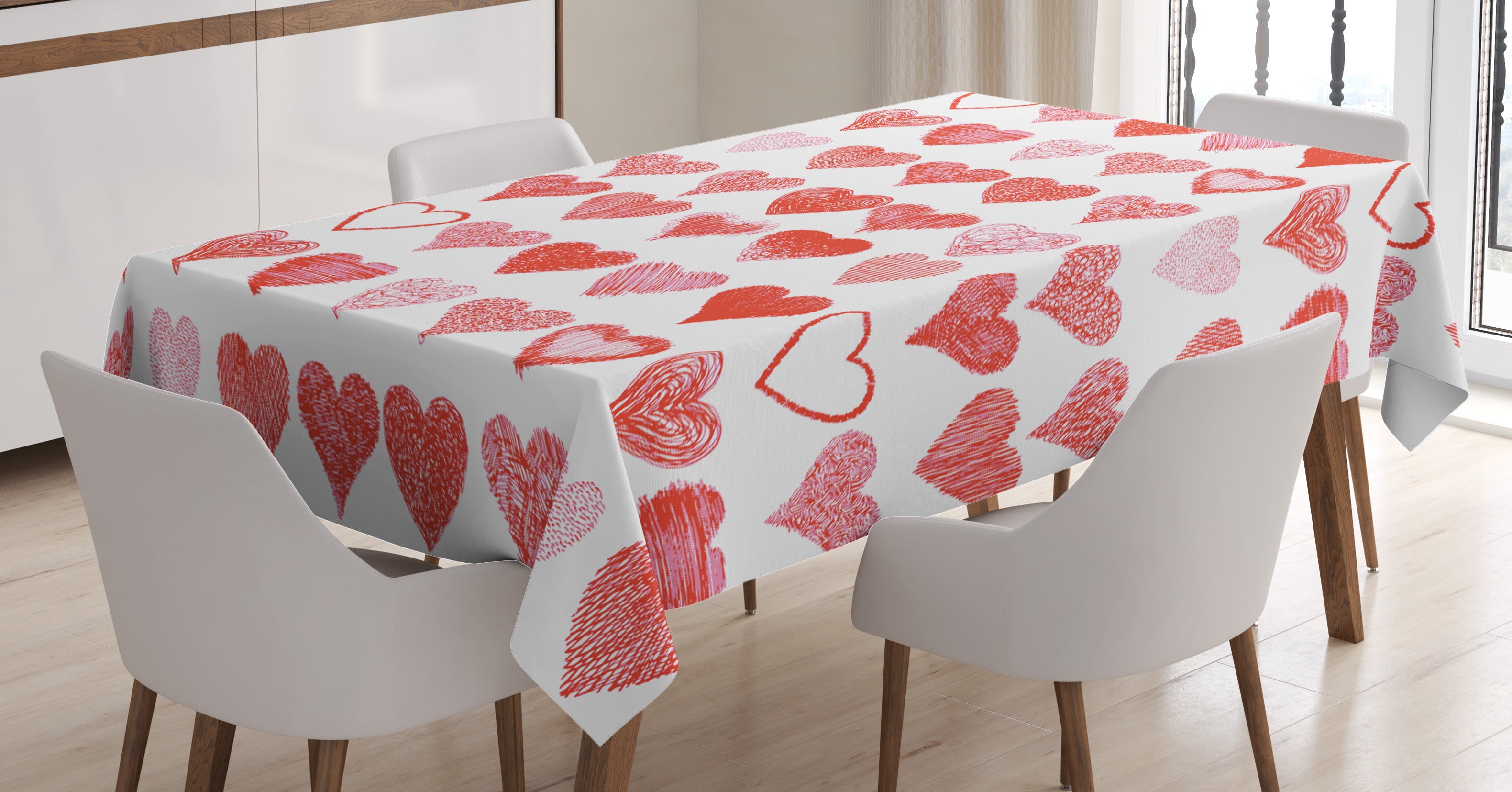 Ambesonne Valentines Day Tablecloth Rectangular Table Cover, Romantic ...