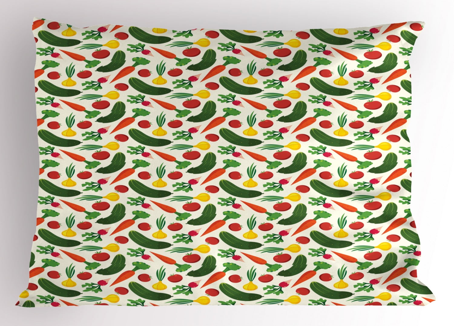 Ambesonne Vegetable Pillow Sham, Vegetarian Cartoon, 26" X 20 ...