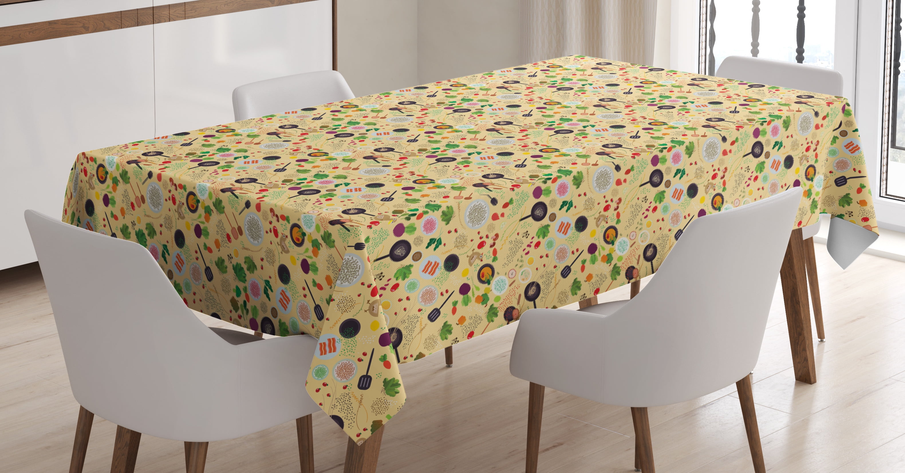 Ambesonne Vegetable Tablecloth Rectangular Table Cover, Gourmet Cooking ...