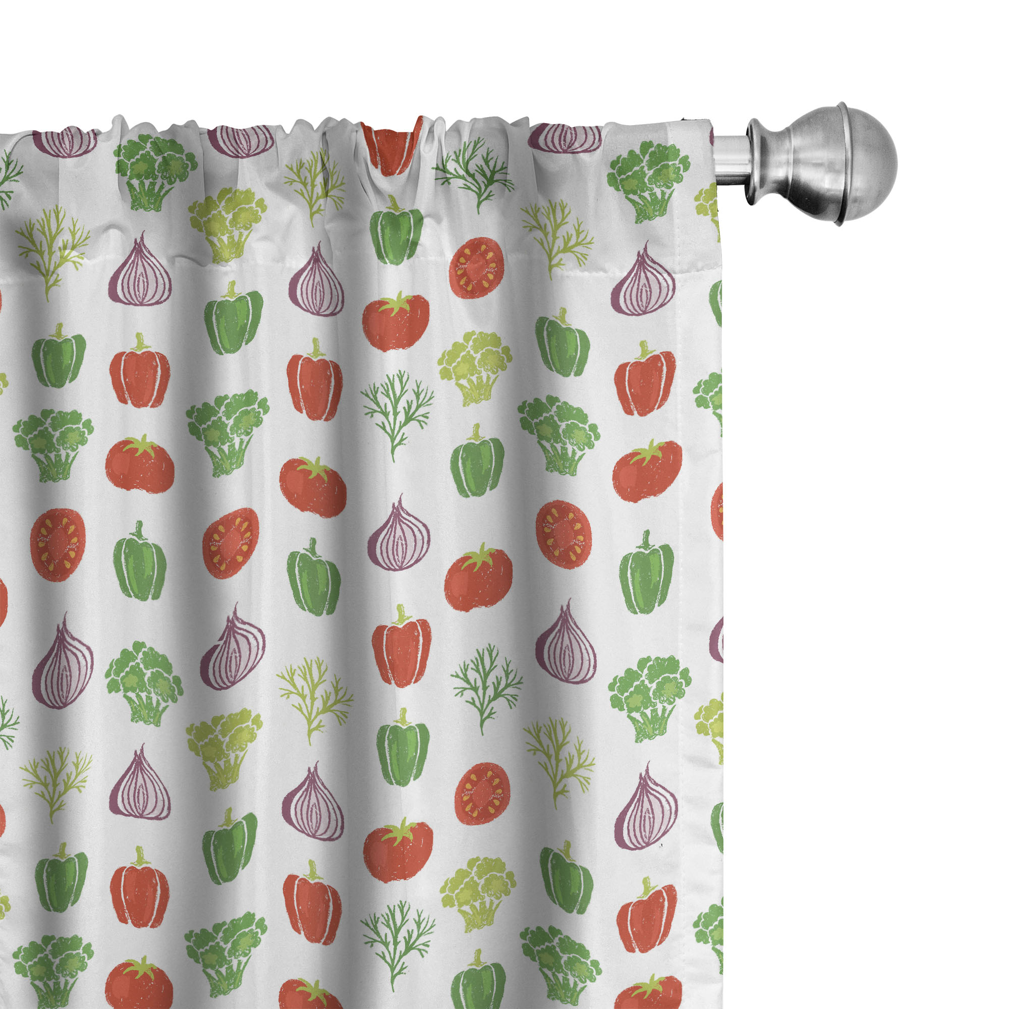 Ambesonne Vegetables Curtains, Simple Food Themed Art, Pair of 28"x84 ...