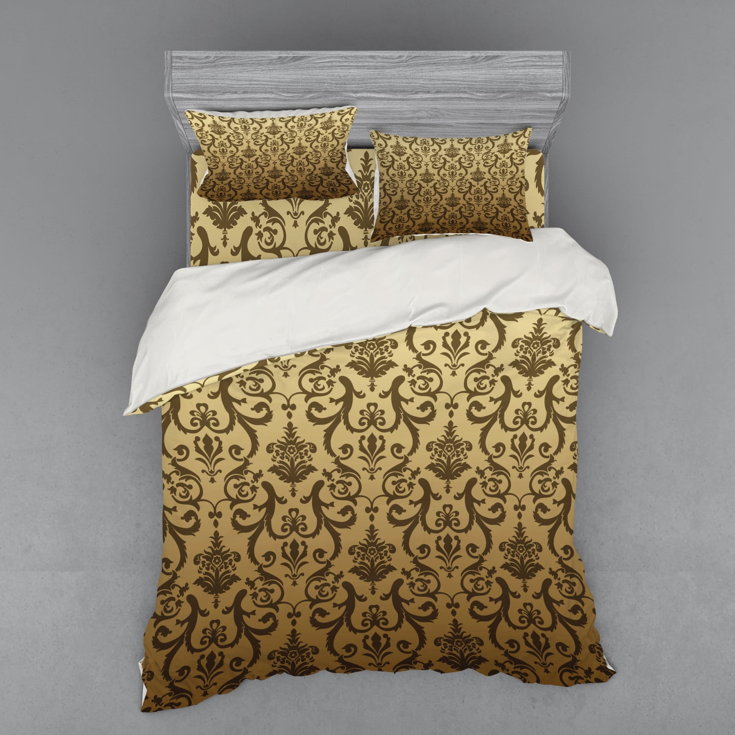 Ambesonne Victorian Bedding Set 4 Pcs, Times Classic, Queen, Cream Tan ...