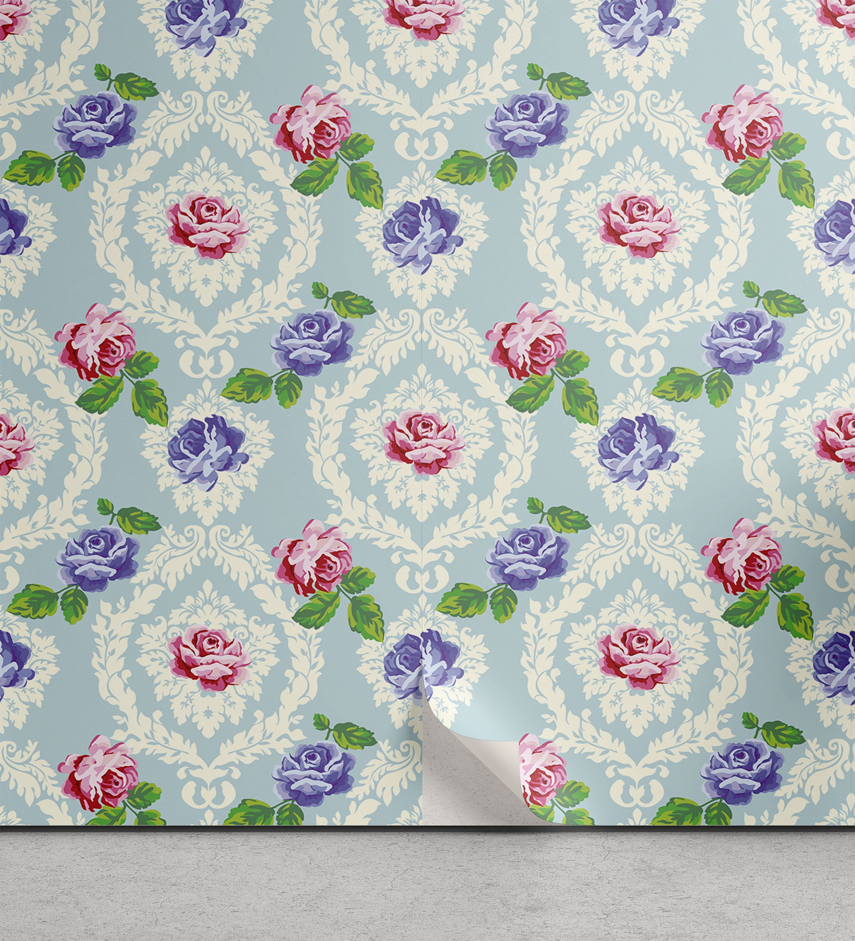 Ambesonne Victorian Peel & Stick Wallpaper for Home, Baroque Colored ...