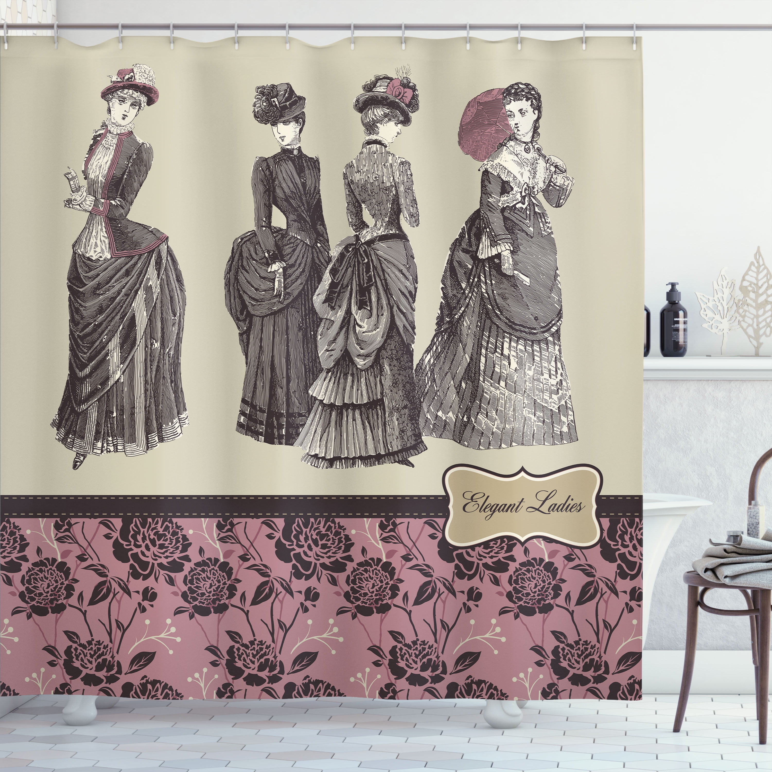 Ambesonne Victorian Shower Curtain, Women Fashion Handbag, 69"Wx70"L ...