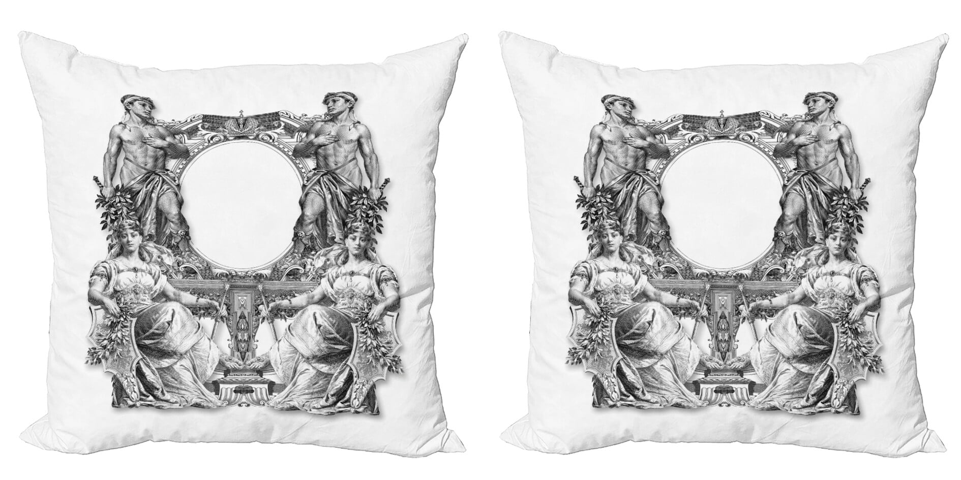 Ambesonne Victorian Throw Pillow Cover 2 Pack, Baroque Crown, 16 ...