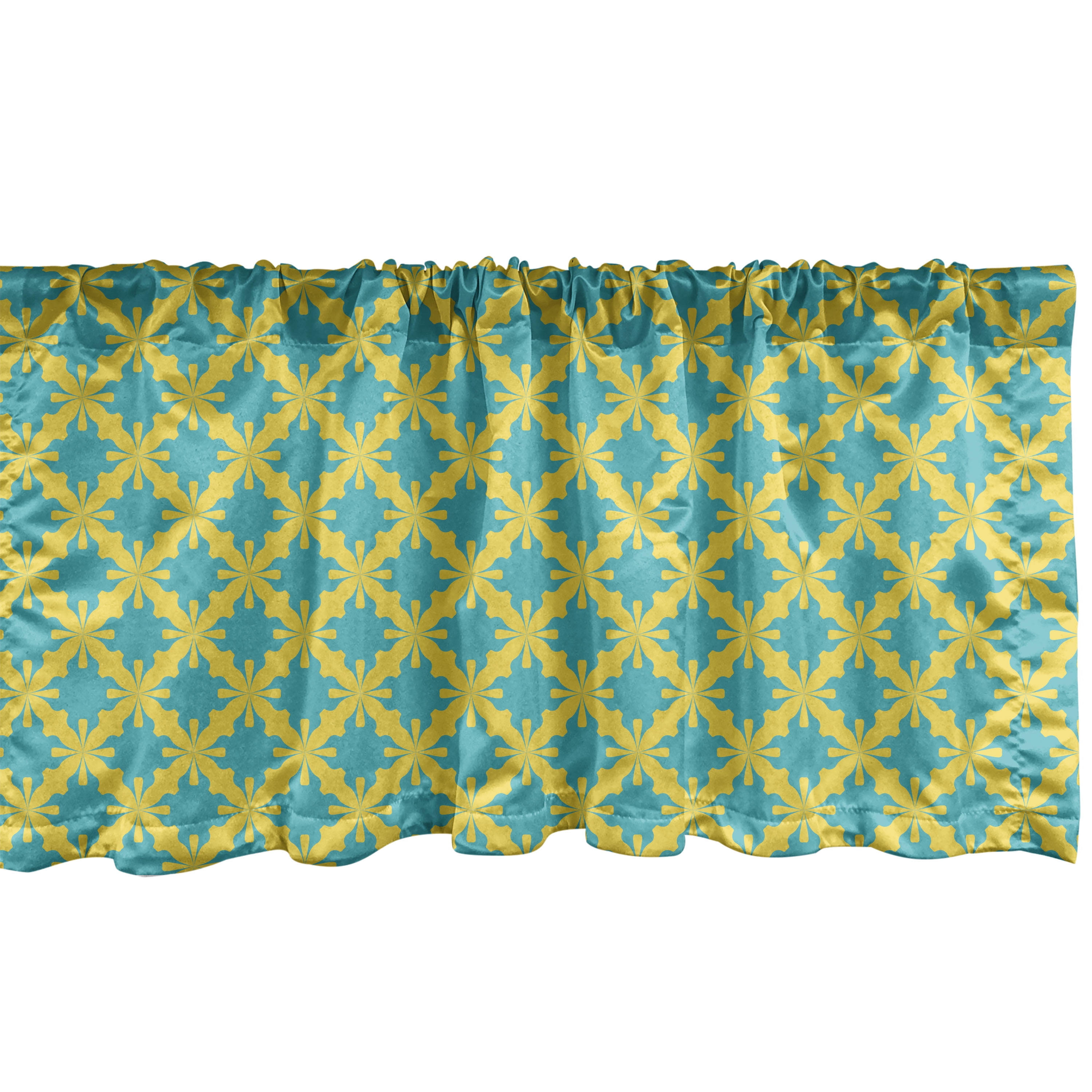 Ambesonne Victorian Window Valance, Bicolored Modern Damask, 42" x 12 ...
