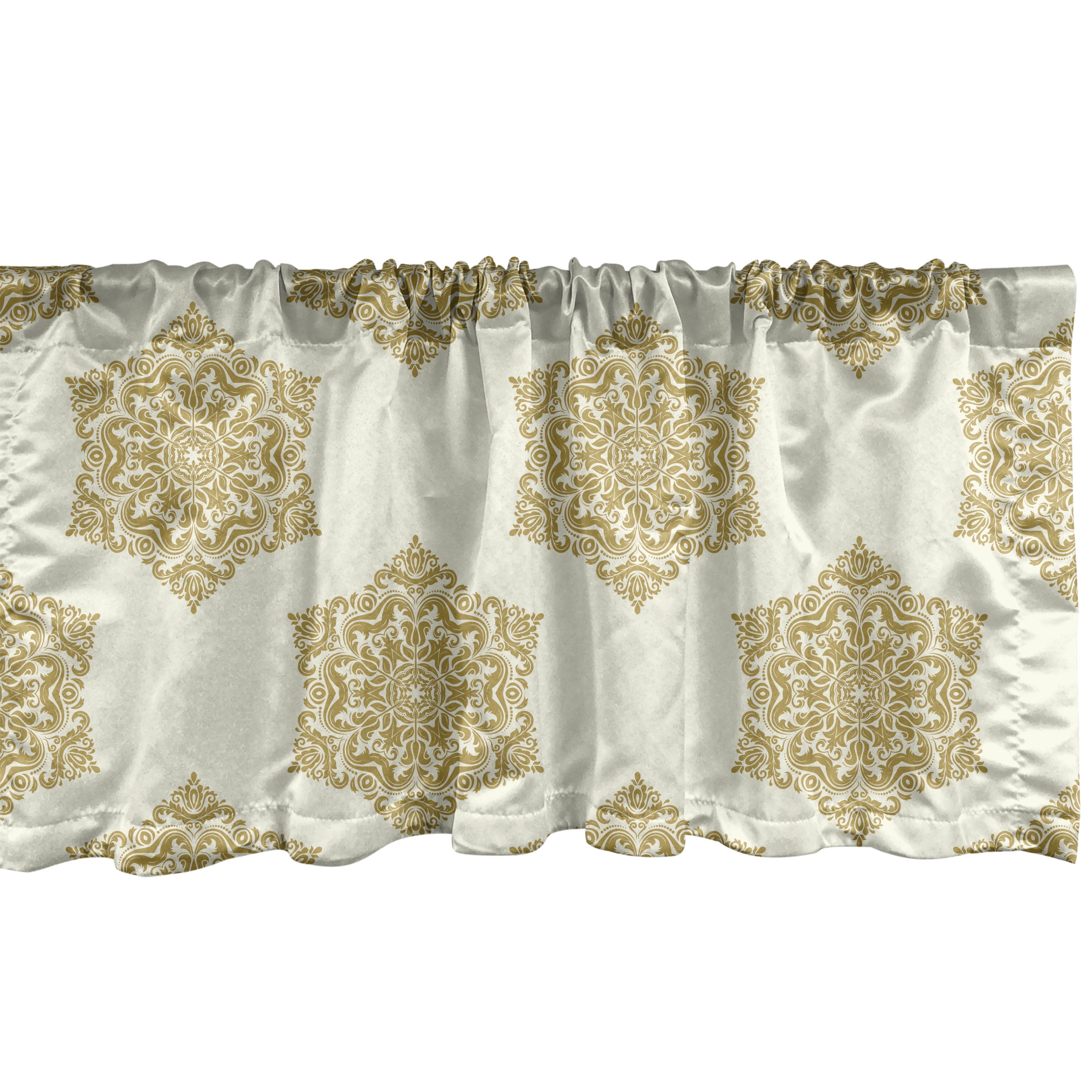 Ambesonne Victorian Window Valance, Damask Inspired Motifs, 42" x 18 ...