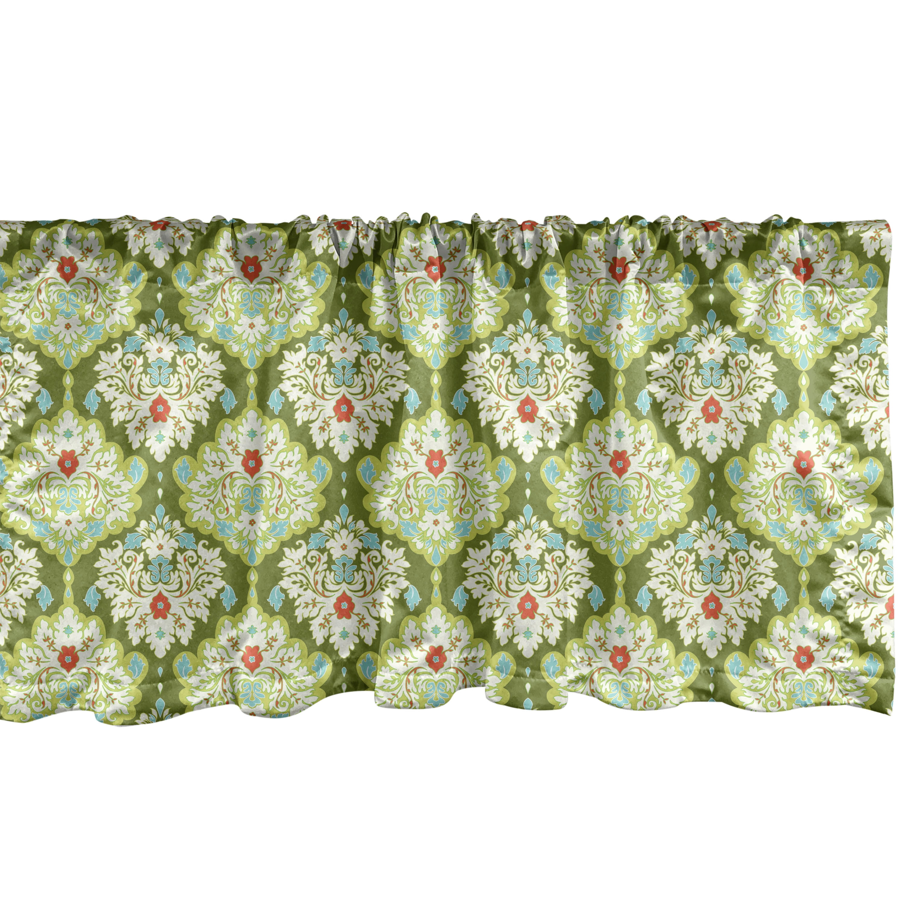 Ambesonne Victorian Window Valance, Floral Damask Baroque, 54" X 12 ...