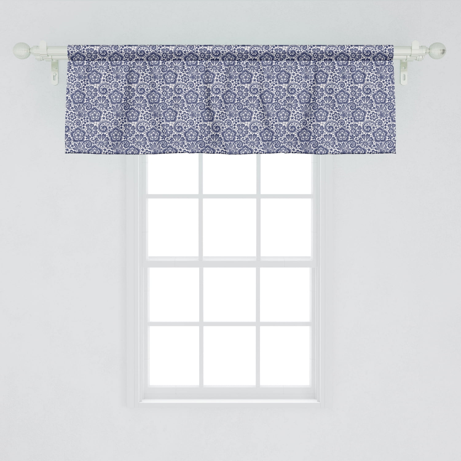 Ambesonne Victorian Window Valance, Lace Style Pattern with Graphic ...
