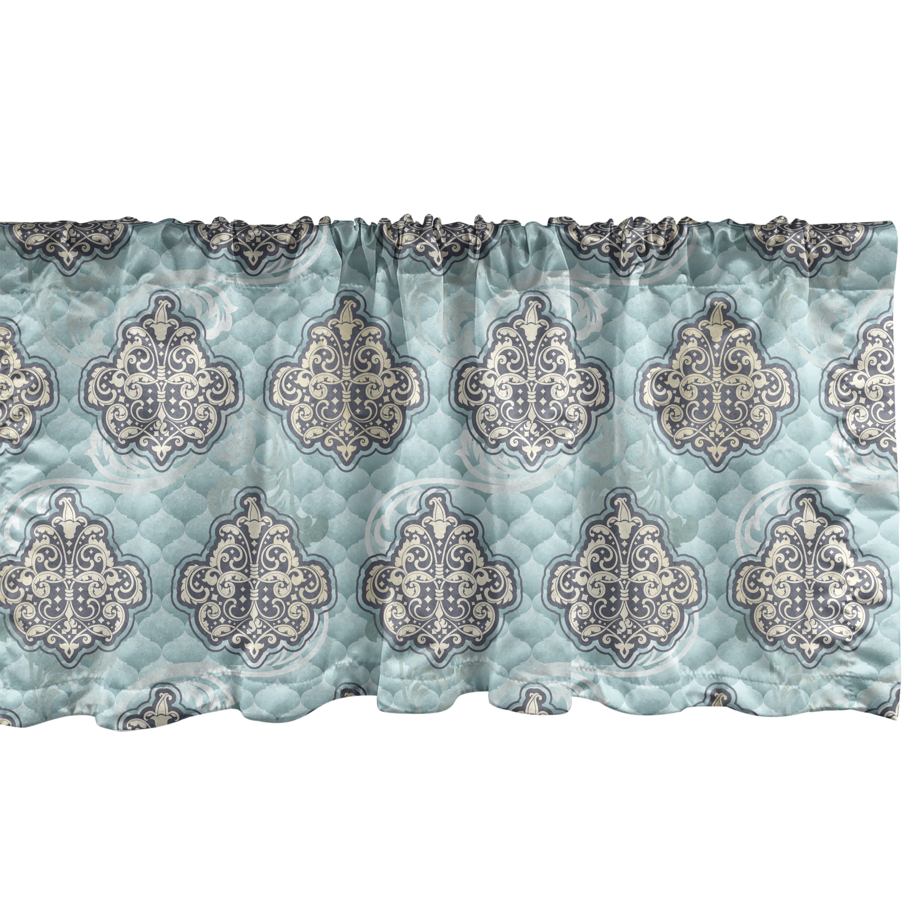 Ambesonne Victorian Window Valance, Rococo Era Designs, 42" x 18", Pale ...