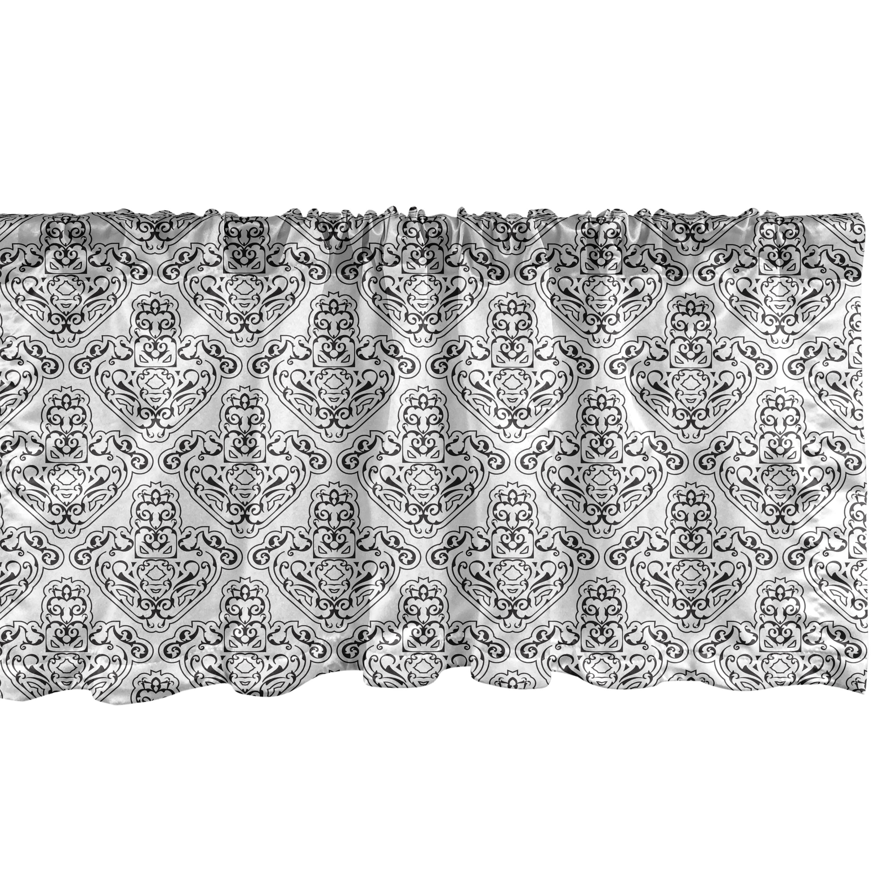 Ambesonne Victorian Window Valance, Simplistic Outline Baroque ...