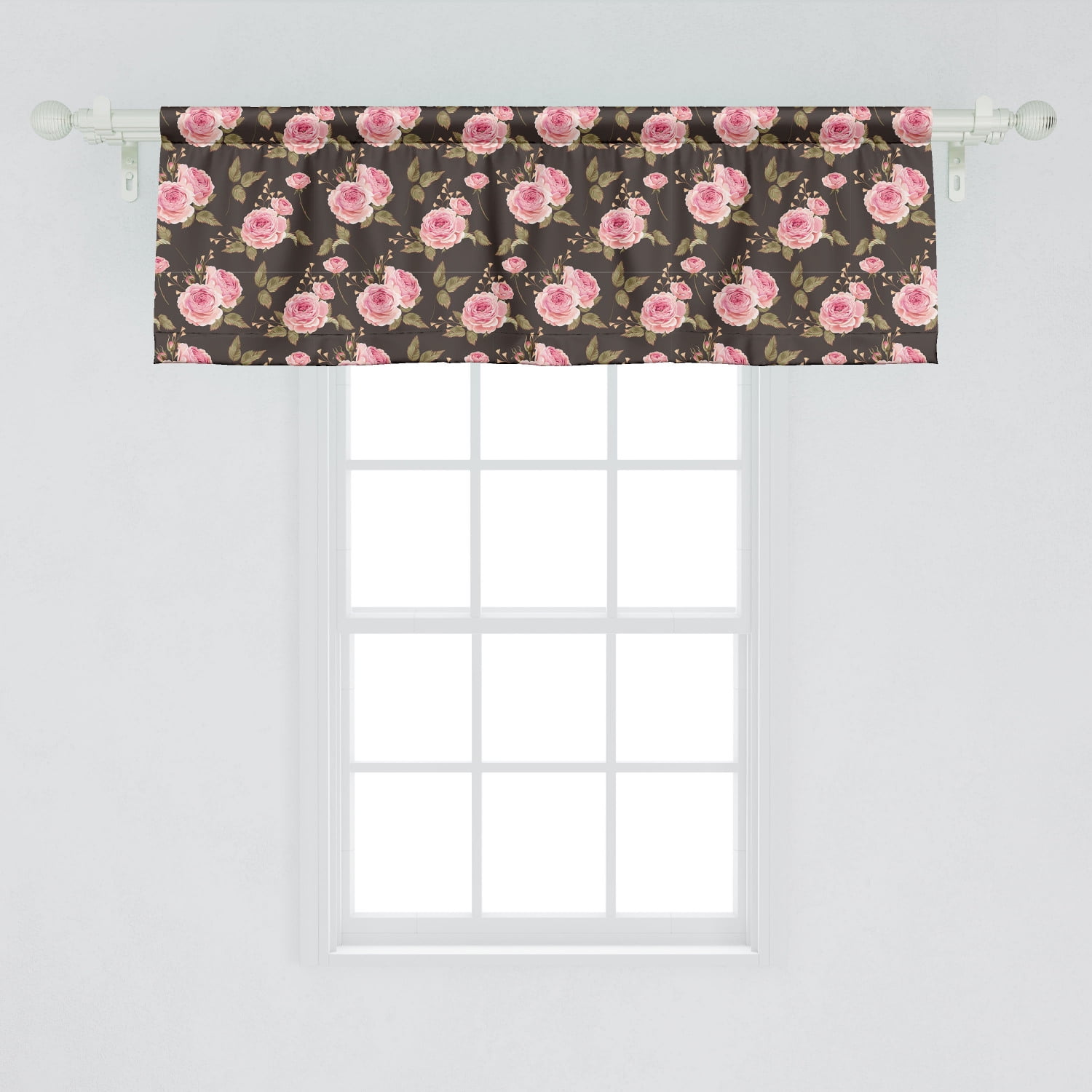 Ambesonne Victorian Window Valance, Vintage Style Gentle English ...