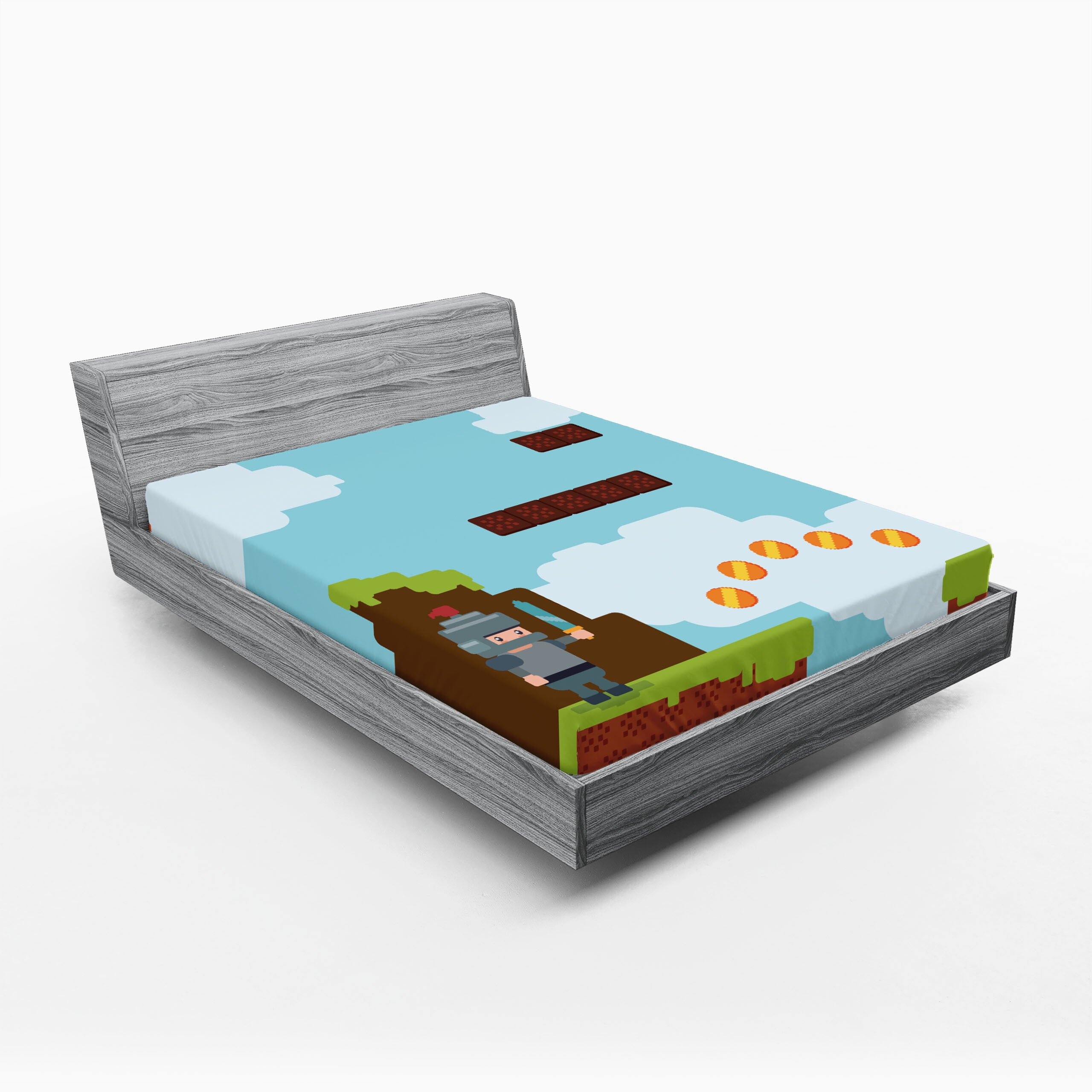 Ambesonne Video Games Fitted Sheet, Arcade Knight 9 's, Full Size ...