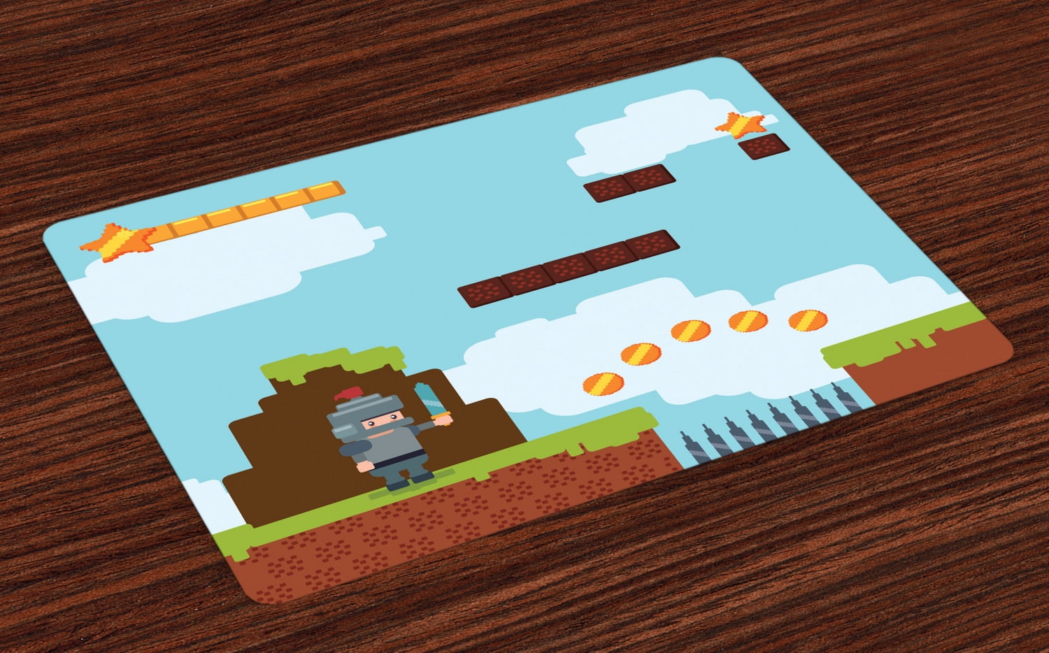 Ambesonne Video Games Place Mats Set of 4, Arcade Knight 9 's, Standard ...