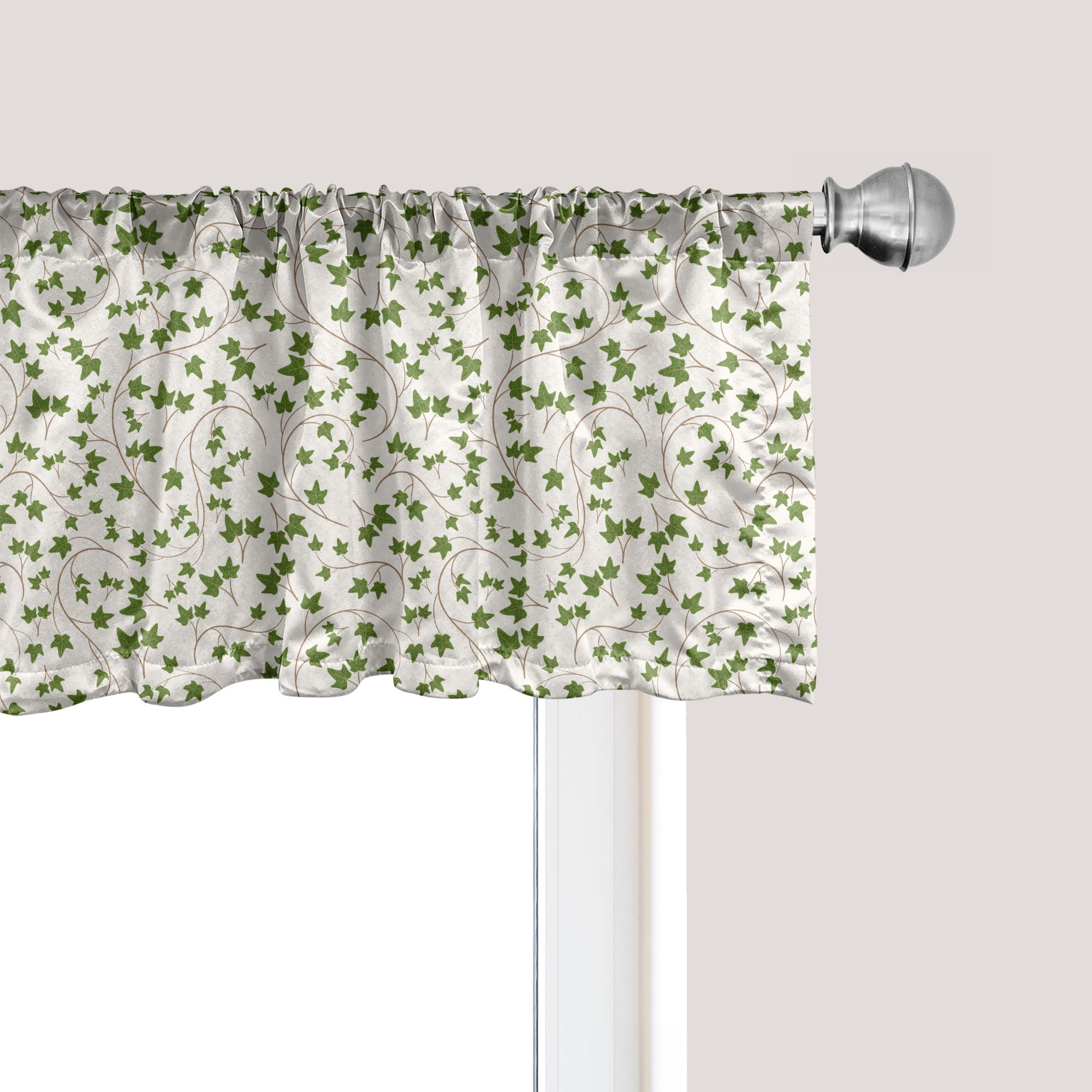 Ambesonne Vines Window Valance, Colorful Grape Leaves Graphic, 54" X 18 ...