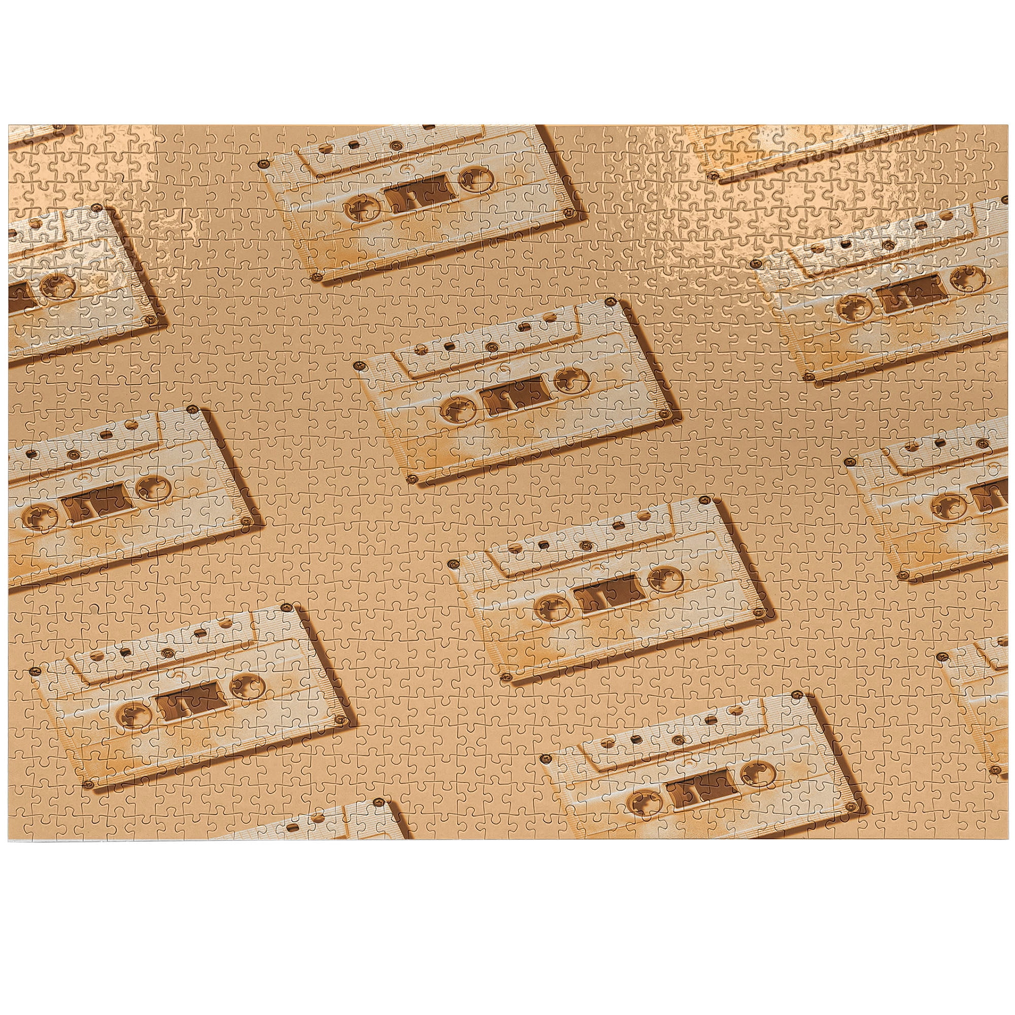 Ambesonne Vintage 70s Jigsaw Puzzle Durable Cardboard, Gold Cassette ...