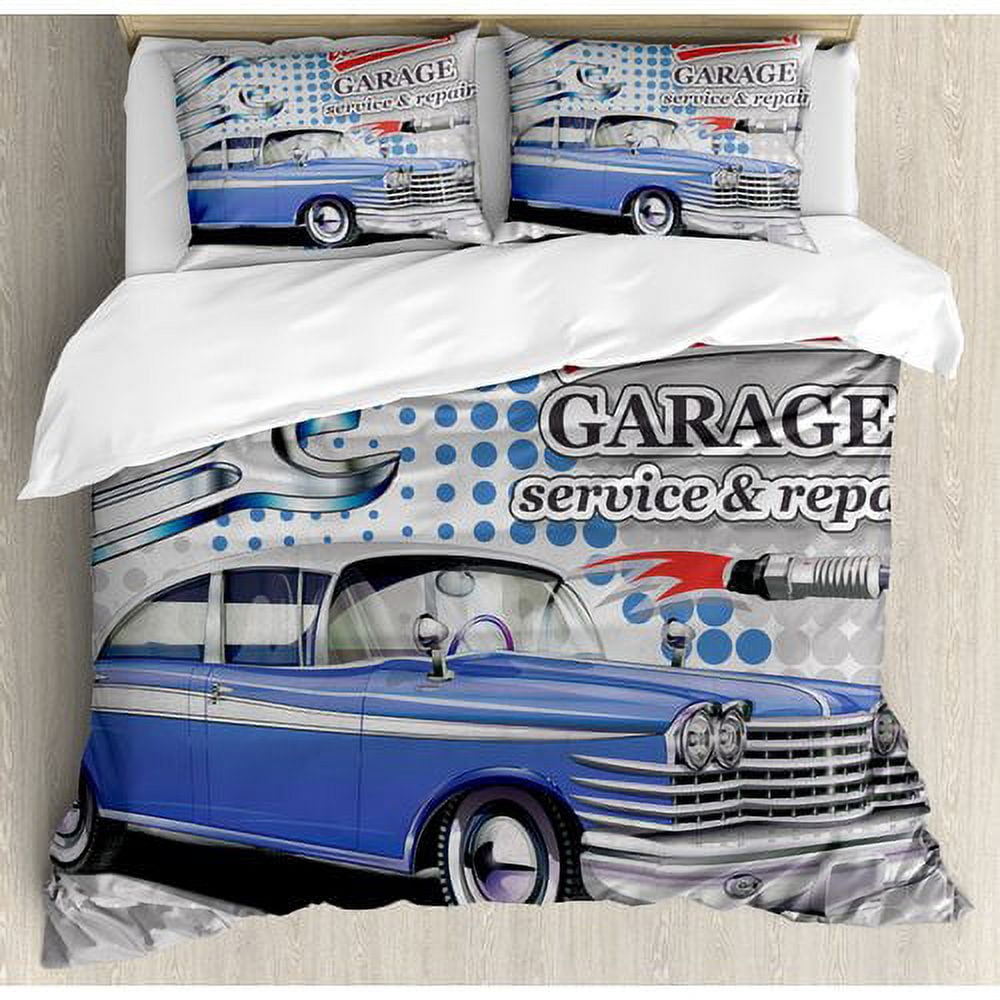 Ambesonne Vintage Aged 60s Auto with Garage Service Repair Calligraphy ...