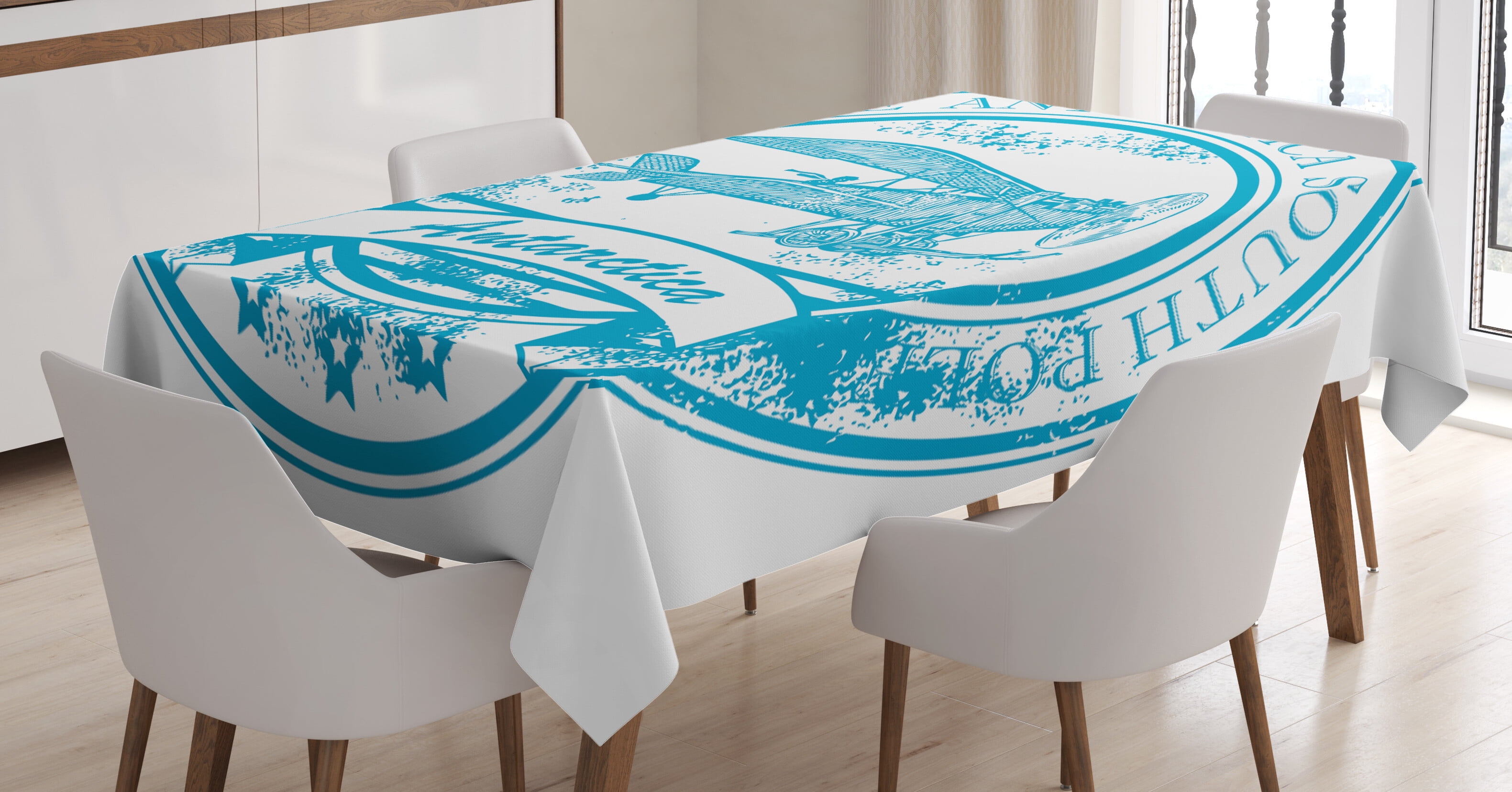 Ambesonne Vintage Airplane Tablecloth Rectangular Table Cover, South ...