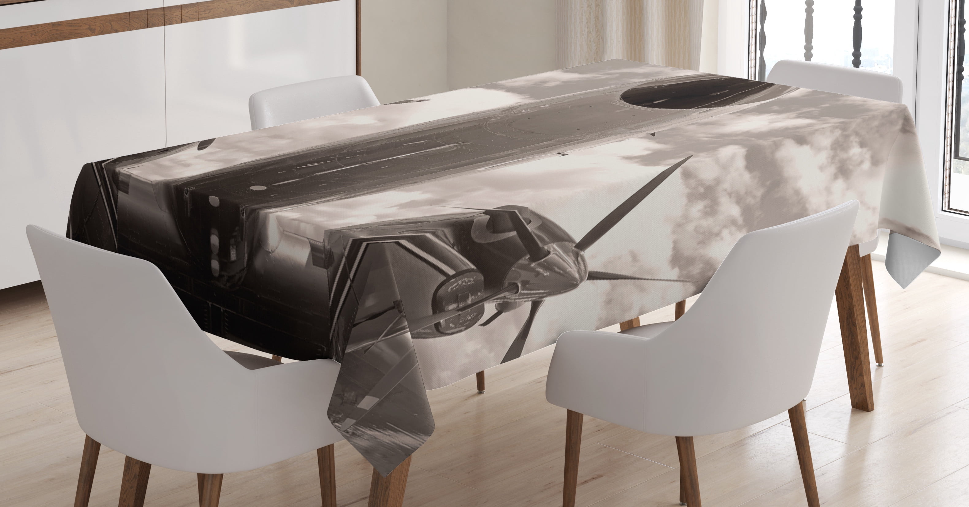 Ambesonne Vintage Airplane Tablecloth Rectangular Table Cover ...