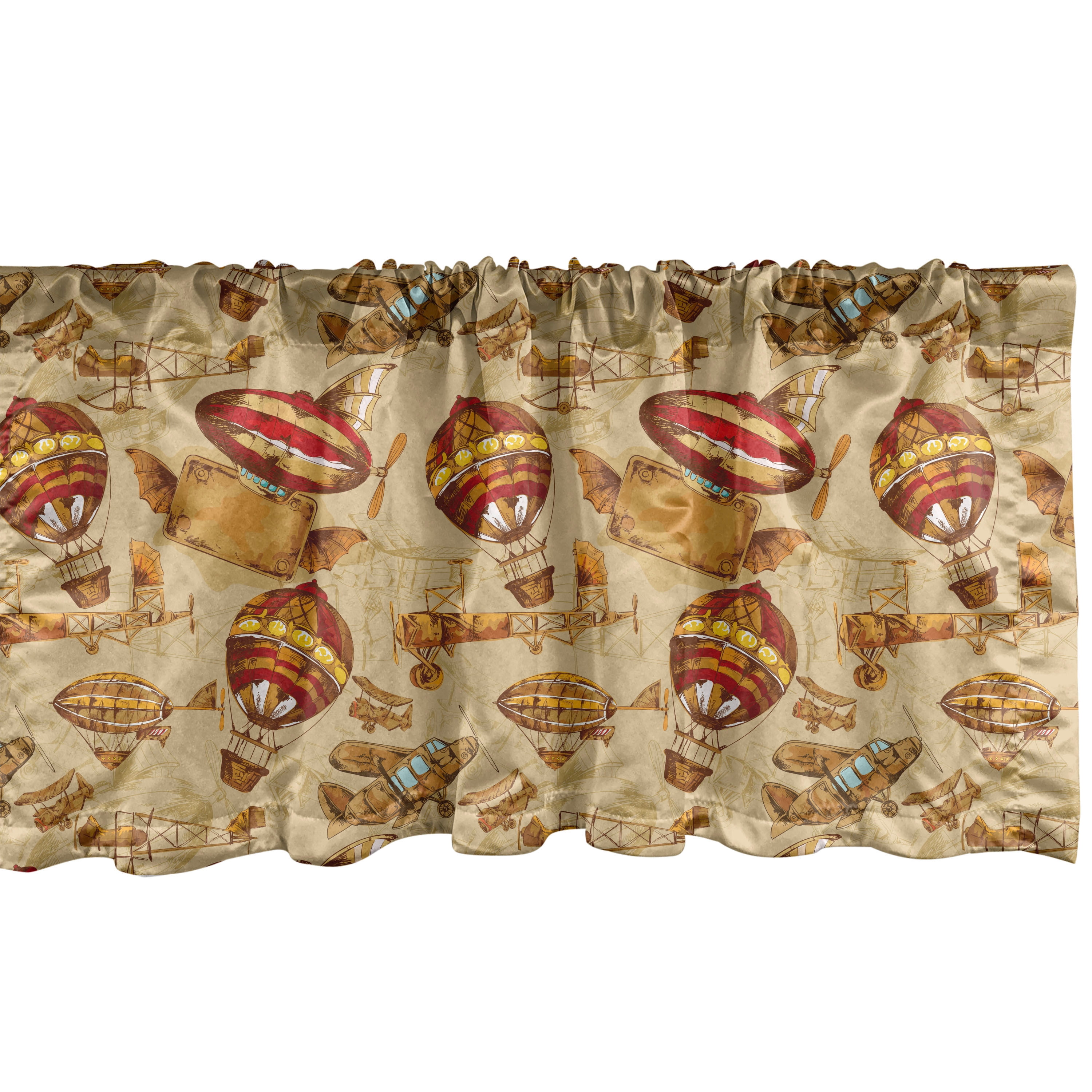 Ambesonne Vintage Airplane Window Valance, Aviation Style, 54" X 12 ...