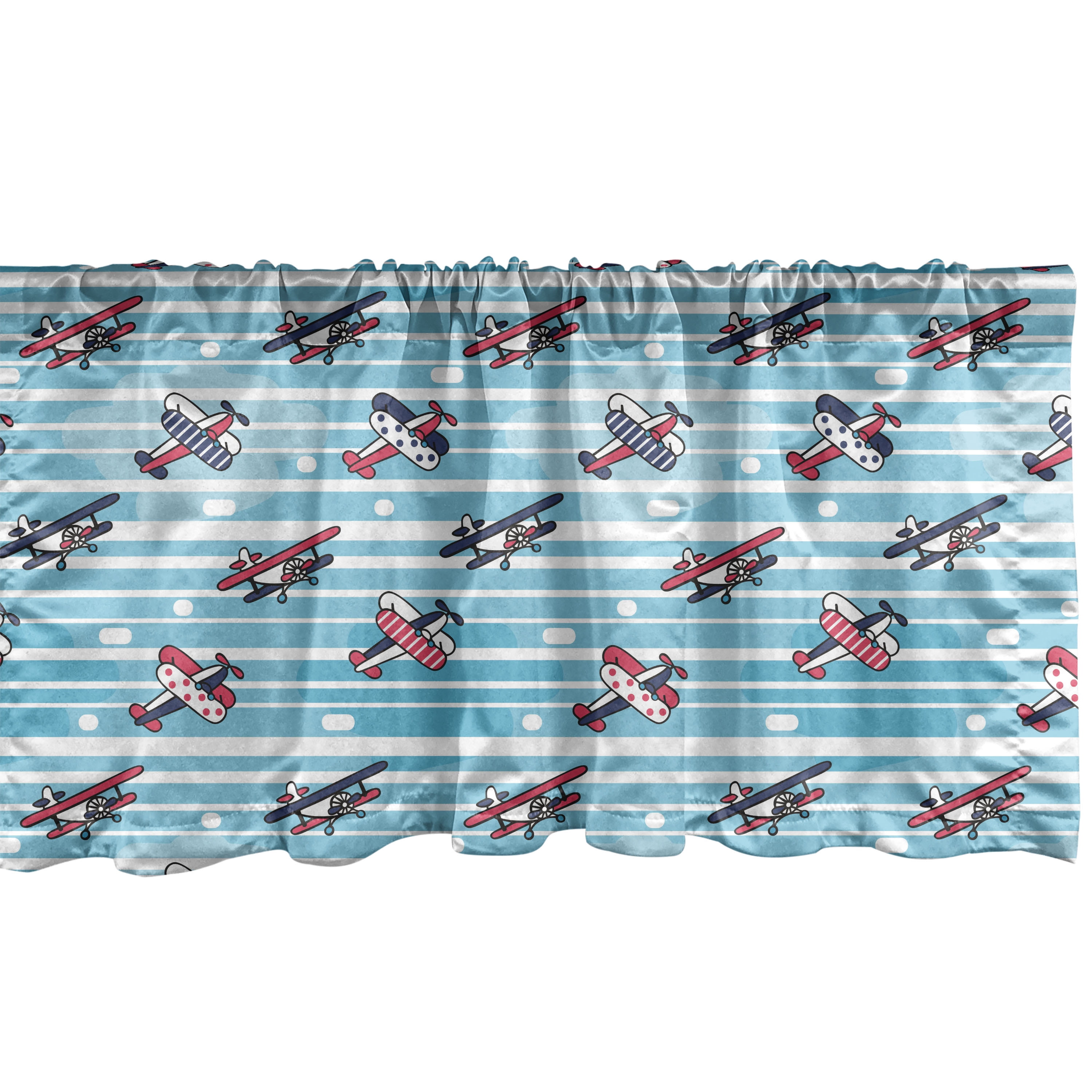 Ambesonne Vintage Airplane Window Valance, Colorful Craft, 54" X 12 ...