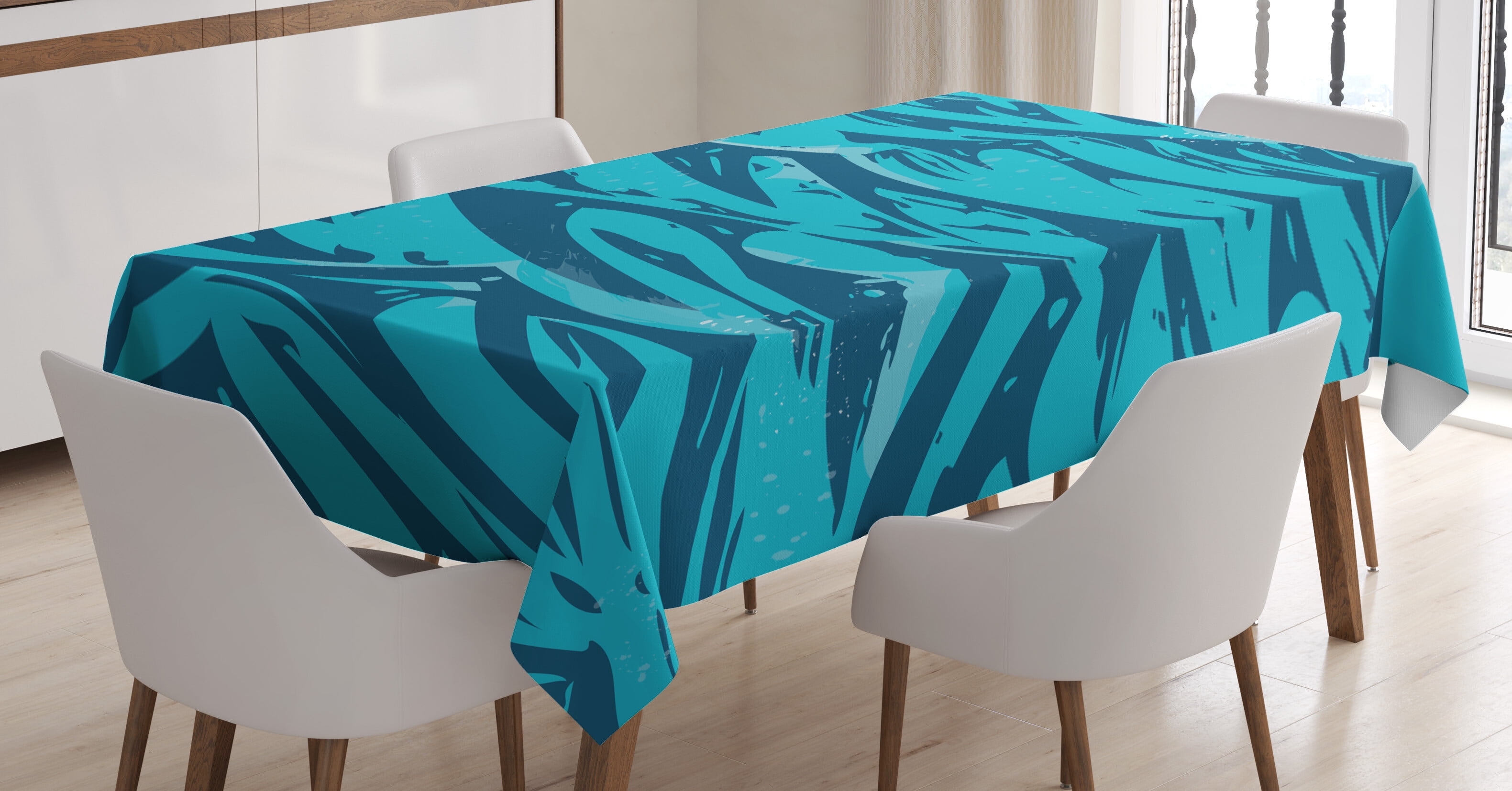 Ambesonne Vintage Beach Tablecloth Rectangular Table Cover, Abstract ...