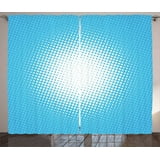 Ambesonne Vintage Blue Curtains 2 Panel Set, Sunny Haze Faded Dots, 108 ...