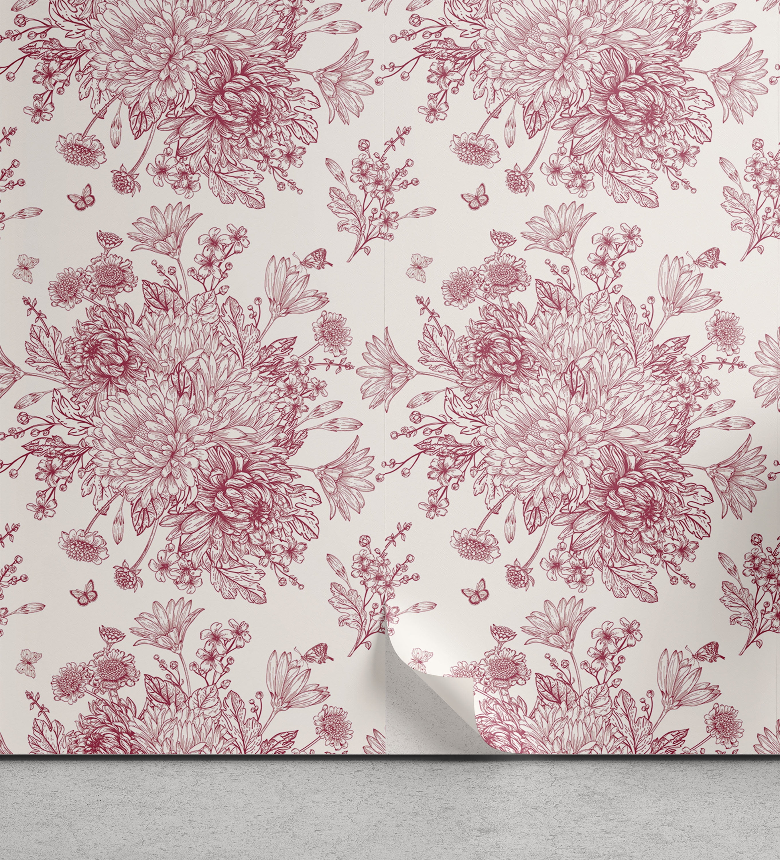 Ambesonne Vintage Botany Peel & Stick Wallpaper for Home, English Flora ...