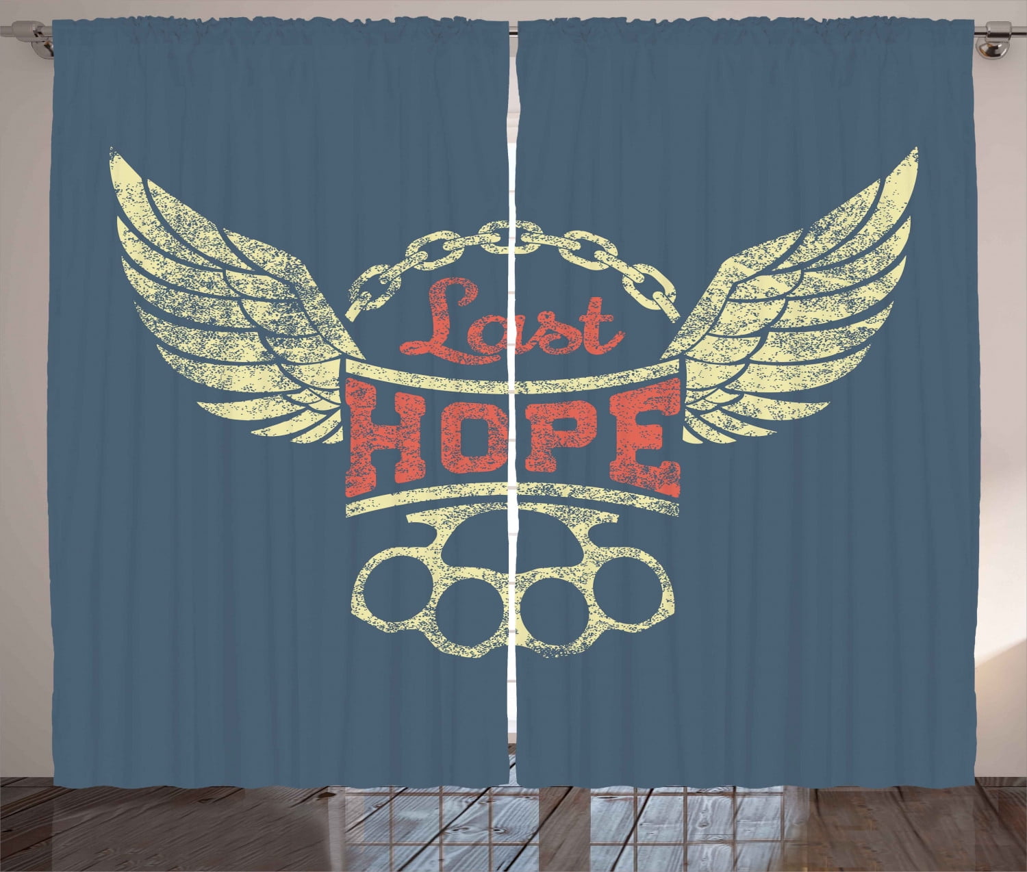 Ambesonne Vintage Curtains 2 Panel Set, Words for Bikers, 108" x 63 ...