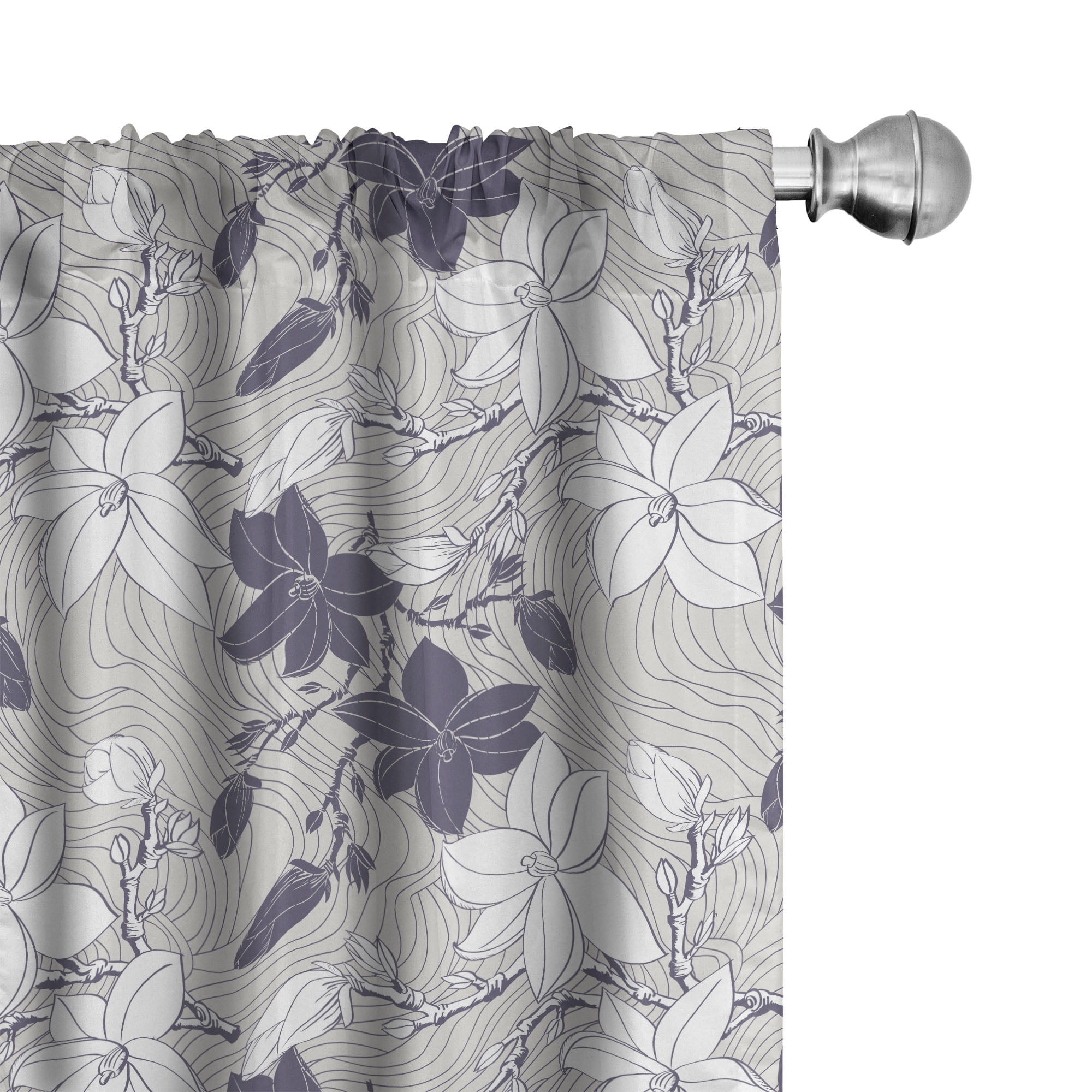 Ambesonne Vintage Curtains, Blooming Magnolia Buds, Pair of 28"x84 ...