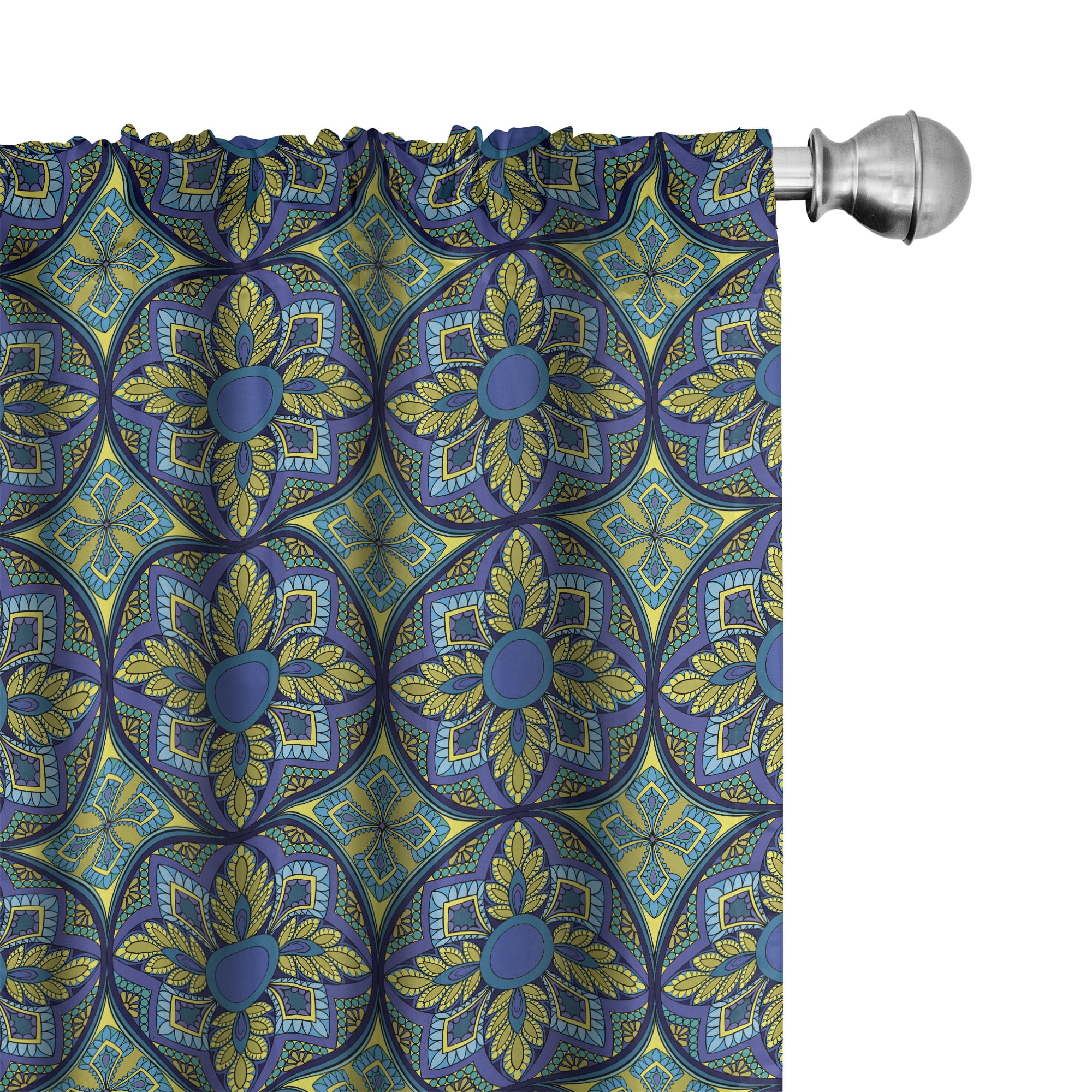 Ambesonne Vintage Curtains, Mosaic Tiles Pattern, Pair of 28"x95 ...
