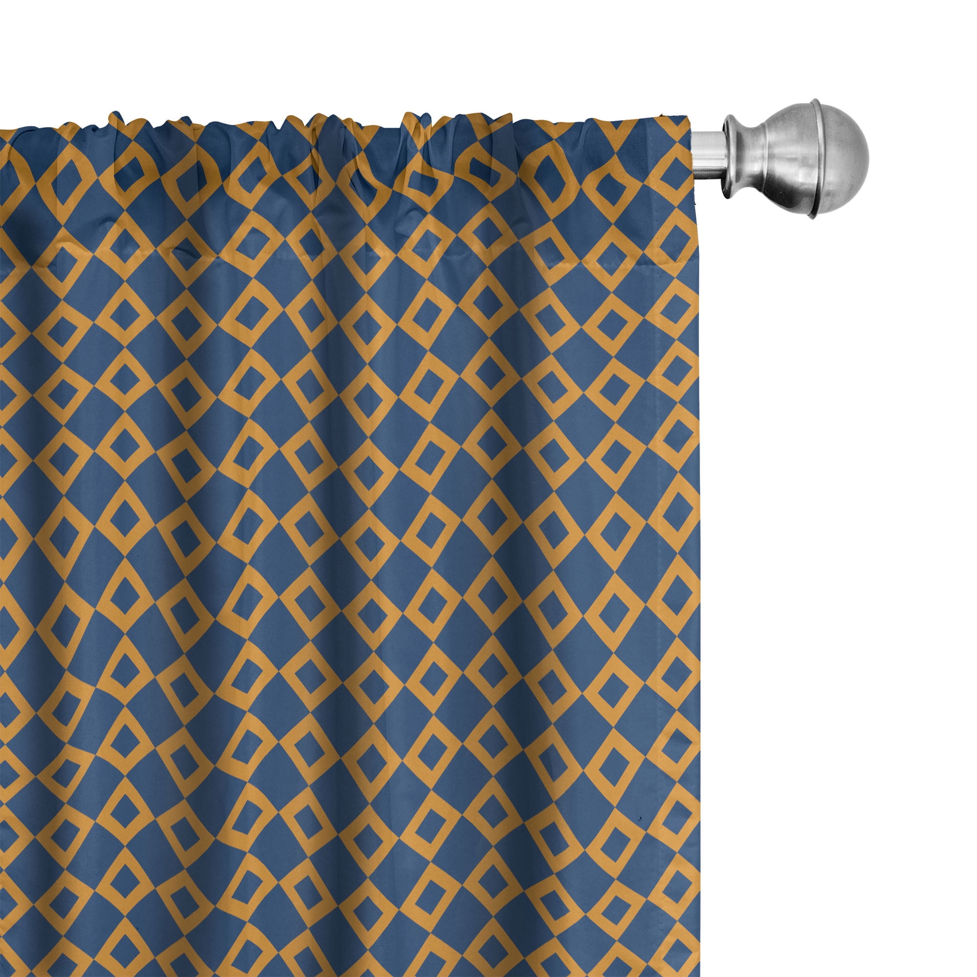 Ambesonne Vintage Curtains, Squares Chain Mesh Tile, Pair of 28"x63 ...