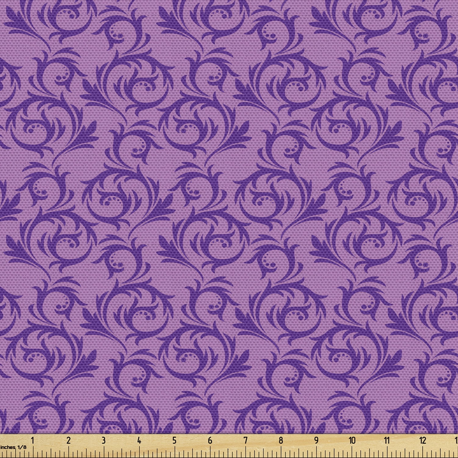 Ambesonne Vintage Fabric by the Yard Upholstery, Rococo Scroll Curls, 5 ...
