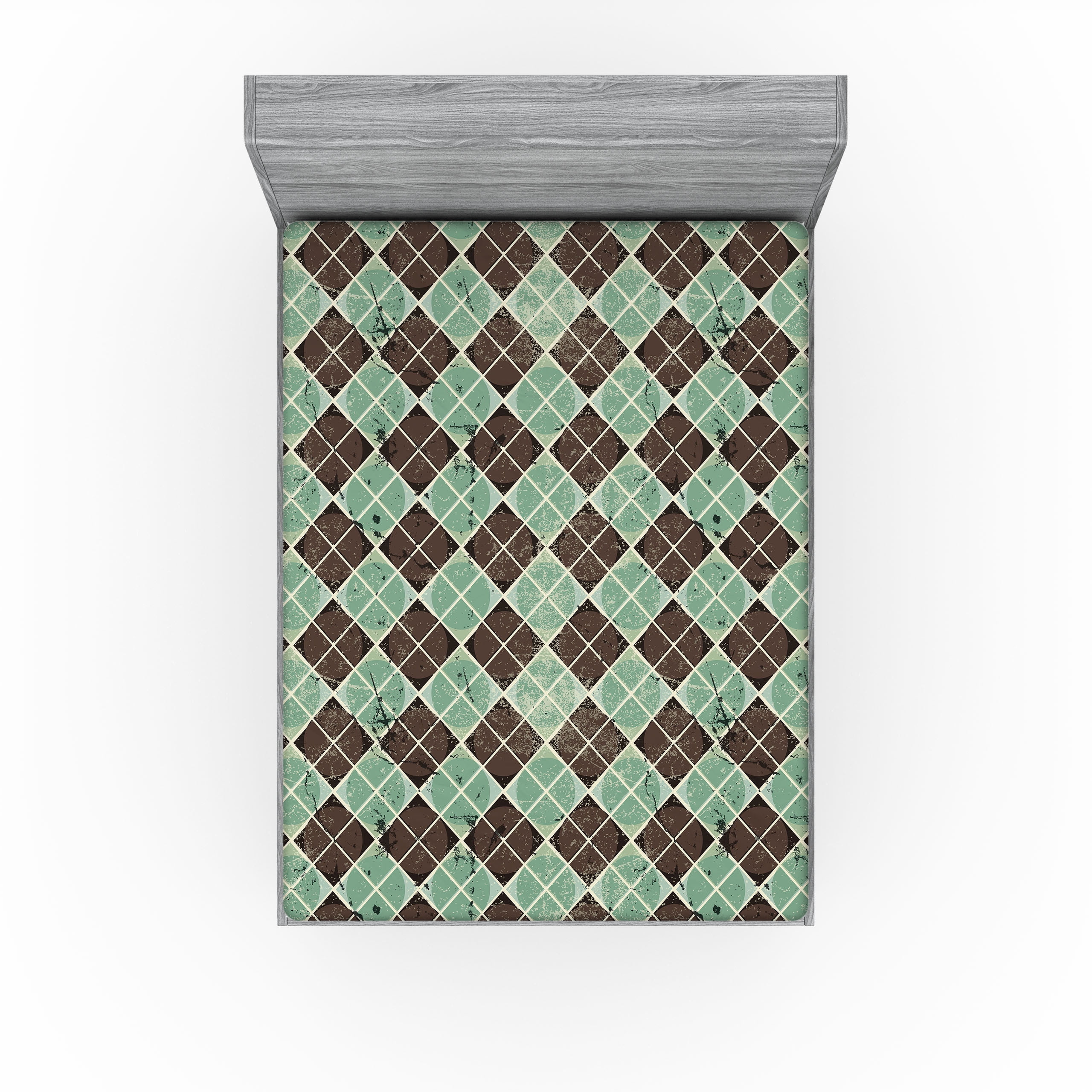 Ambesonne Vintage Fitted Sheet, Geometric Boho Lozenges, King Size ...
