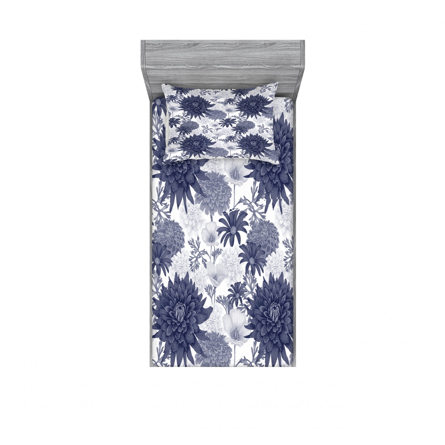 Ambesonne Vintage Fitted Sheet & Pillow Sham Set, Dotted Digital Paint ...