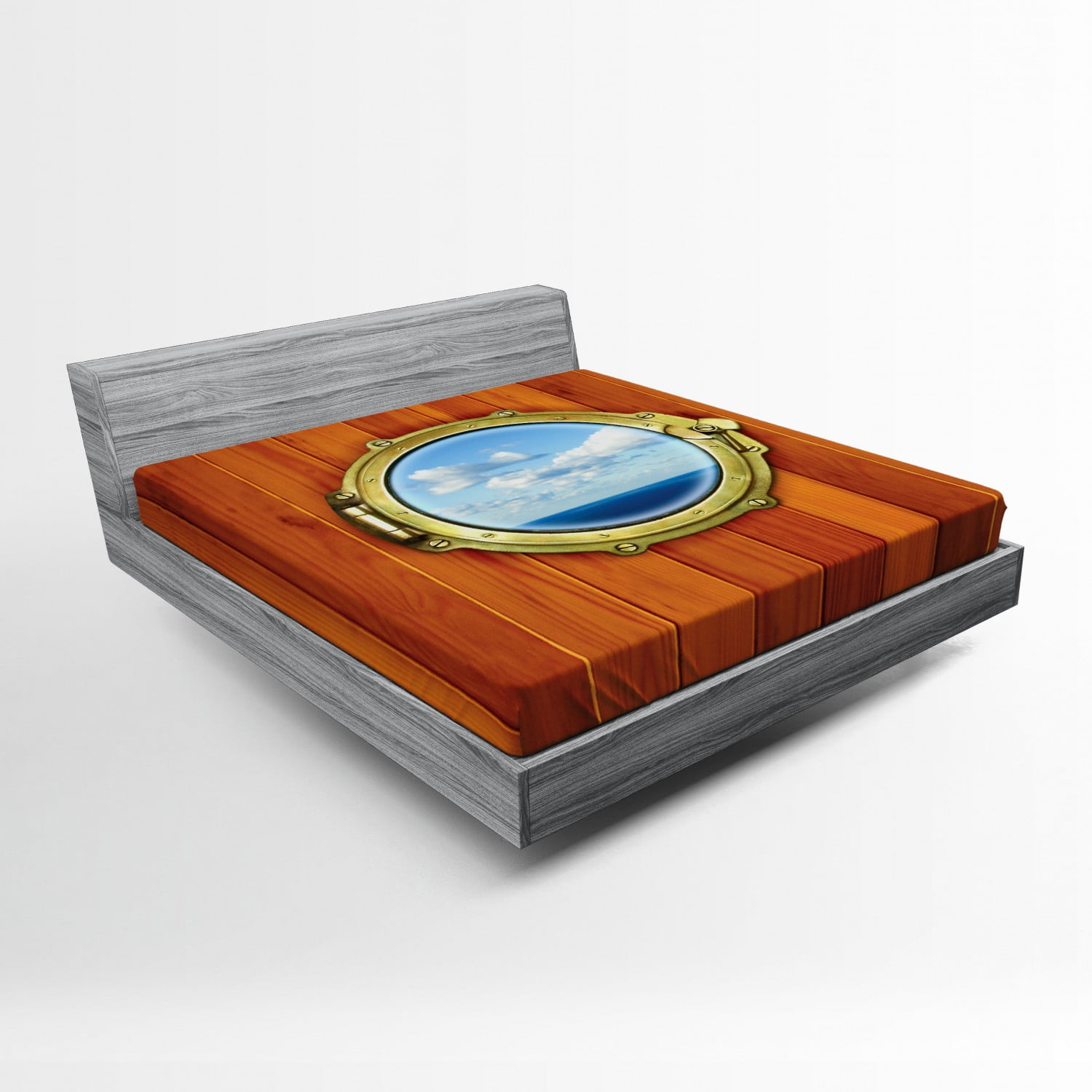 Ambesonne Vintage Fitted Sheet, Ship Old Sailing Vessel, Full Size ...