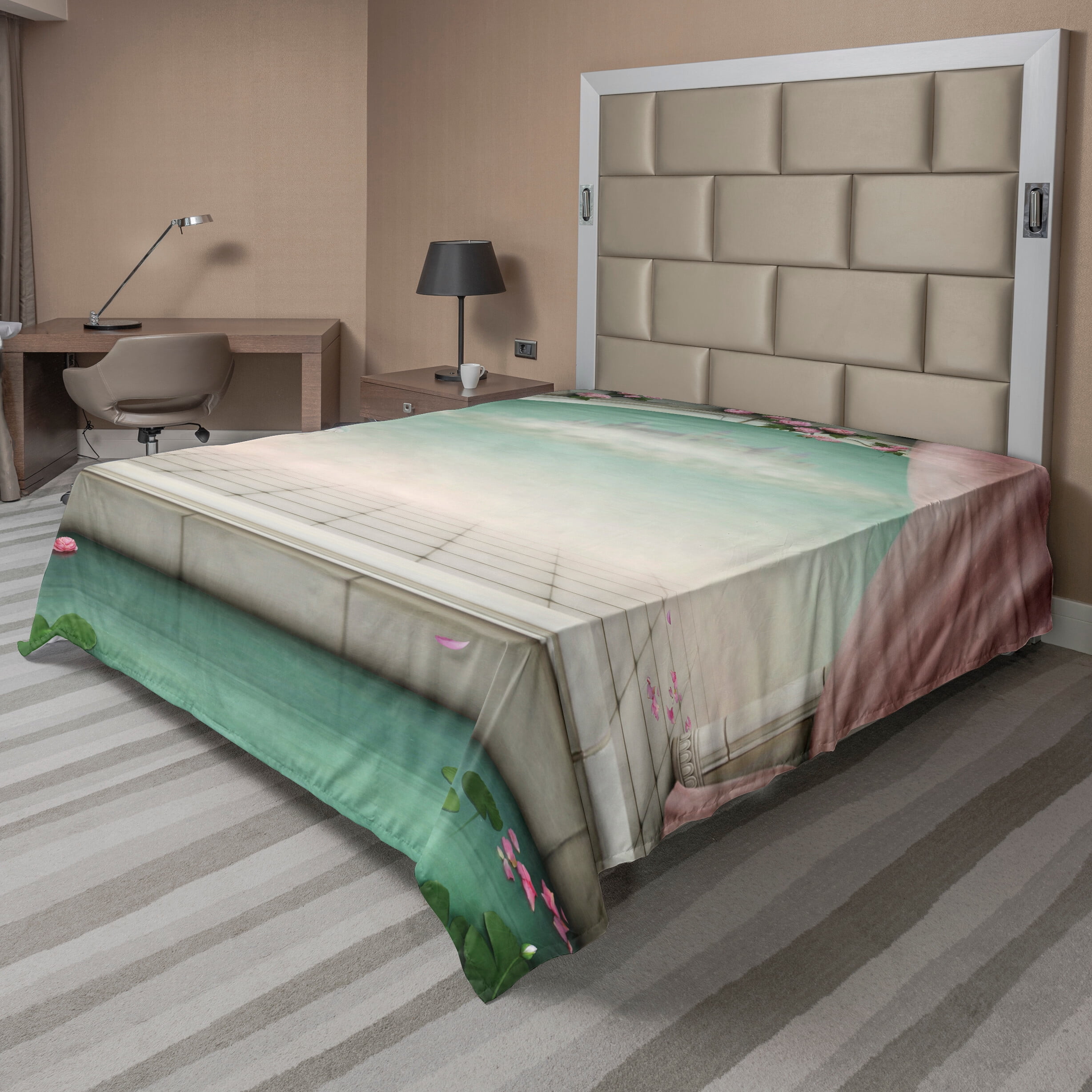 Ambesonne Vintage Flat Sheet, Royal Balcony Imaginary, King Size, Mint ...