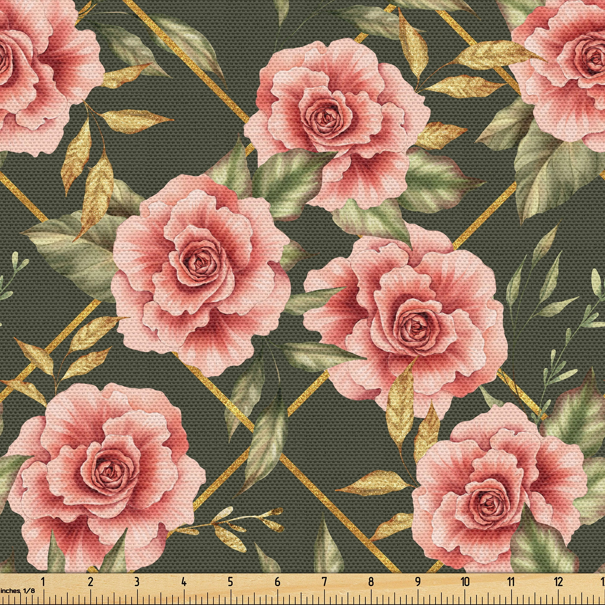 Ambesonne Vintage Floral Fabric by the Yard, Roses Botanical Art, 2 ...