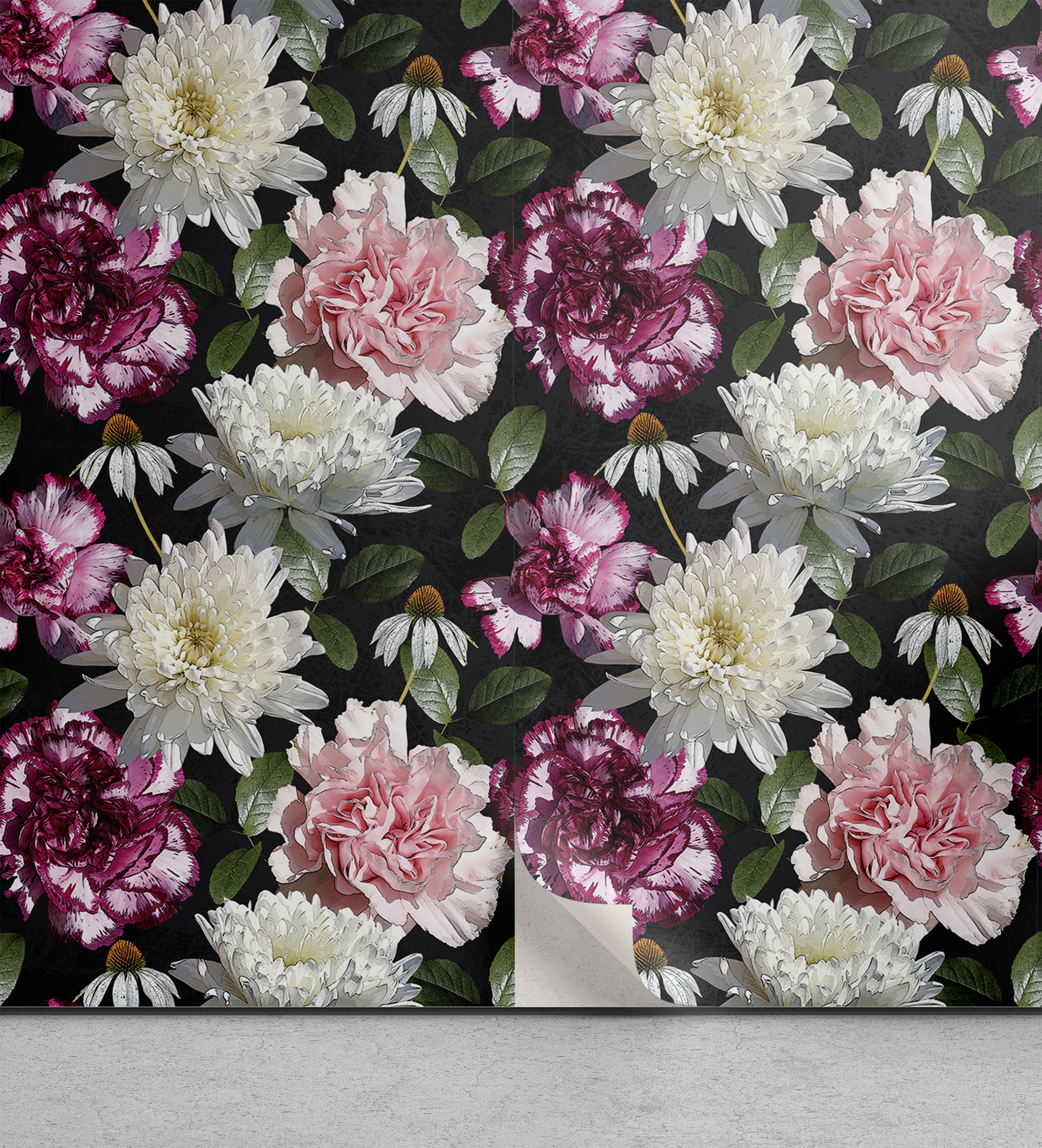 Ambesonne Vintage Floral Peel & Stick Wallpaper for Home, Flower Bud ...