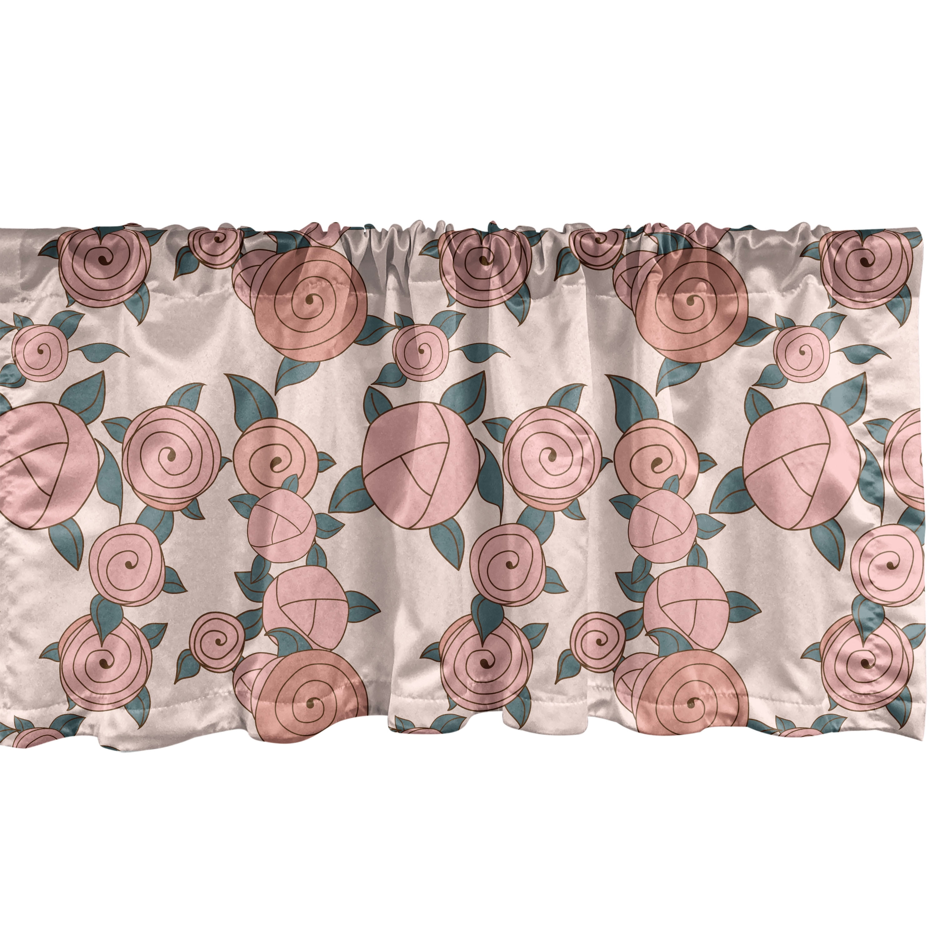 Ambesonne Vintage Floral Window Valance, Rose Bouquets Beauty, 42" x 12 ...