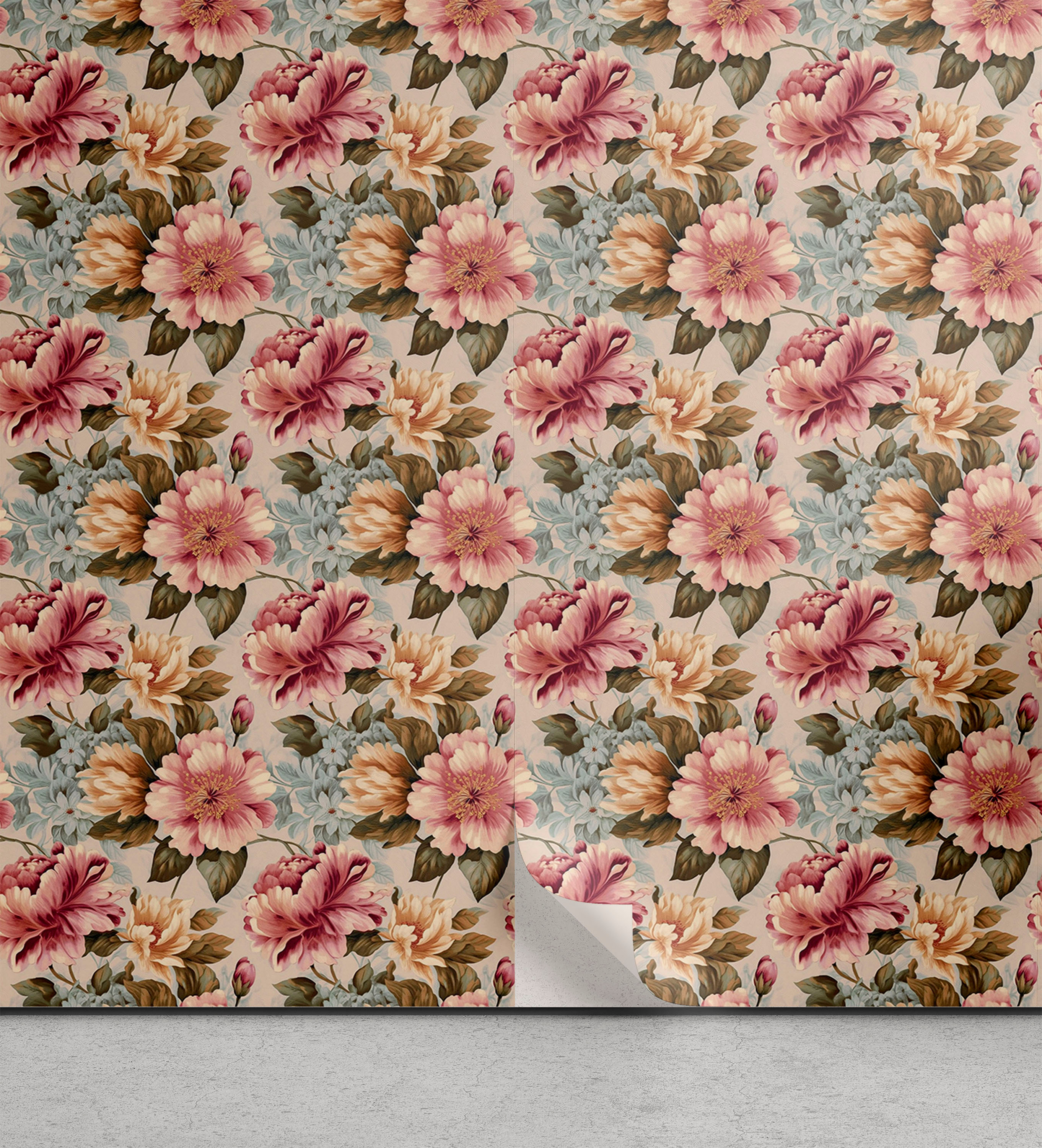 Ambesonne Vintage Garden Peel & Stick Wallpaper for Home, Botany Print ...