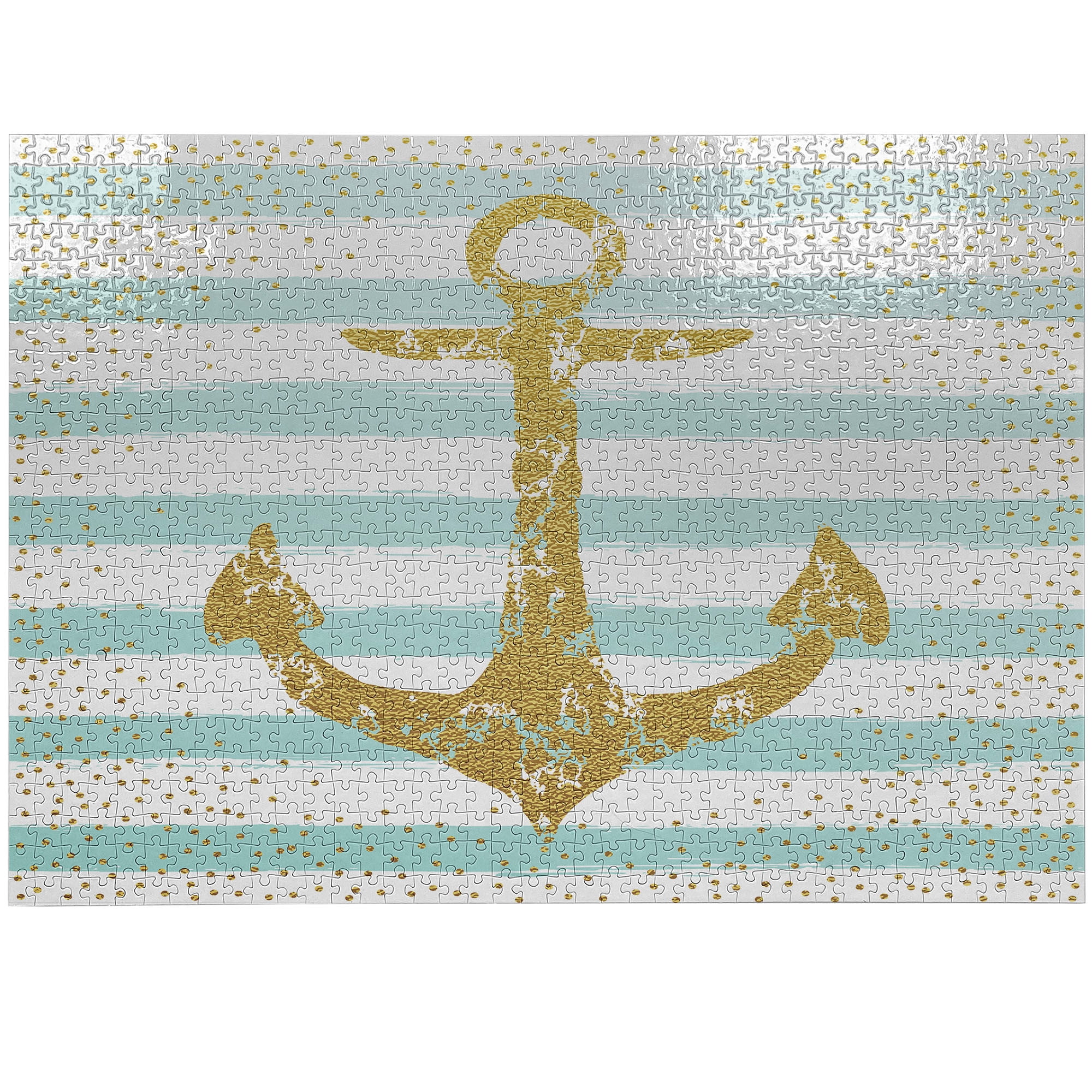 Ambesonne Vintage Jigsaw Puzzle Durable Cardboard, Marine Golden Anchor ...