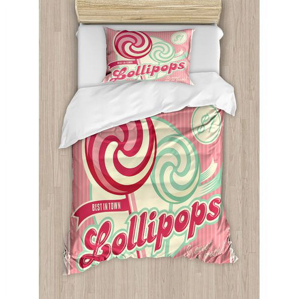 Ambesonne Vintage Lollipops Candy Foreground of Striped Layout Cute ...