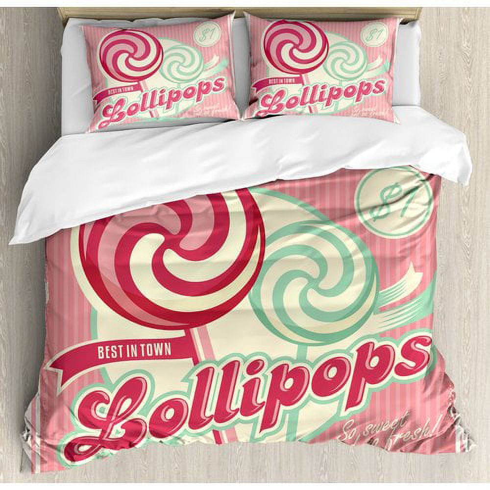 Ambesonne Vintage Lollipops Candy Foreground of Striped Layout Cute ...