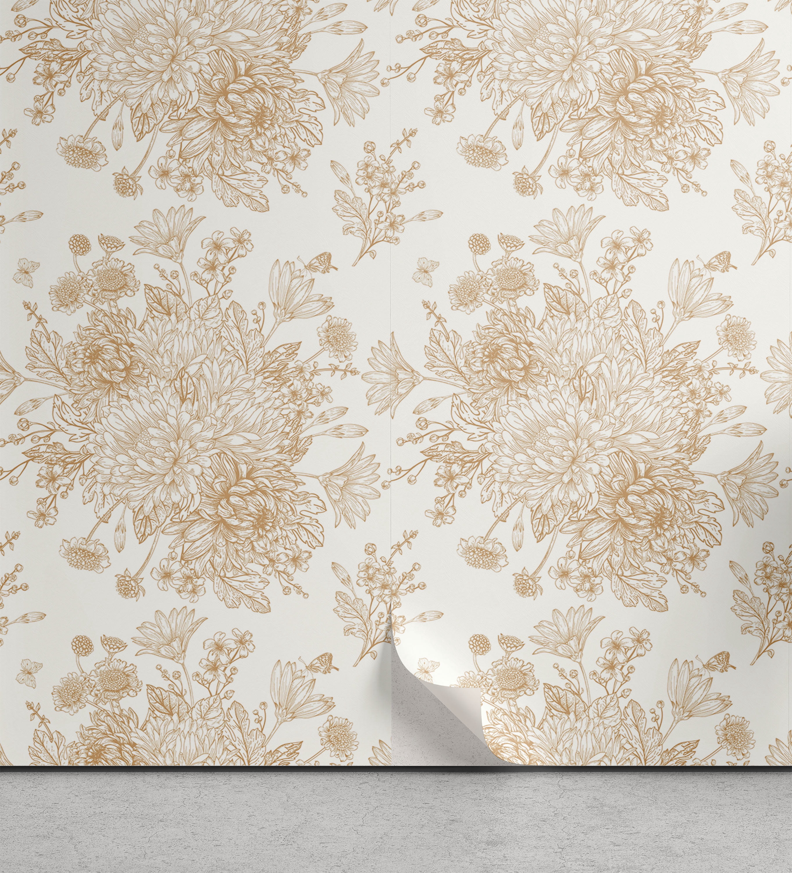 Ambesonne Vintage Peel & Stick Wallpaper for Home, Soft Monochrome ...