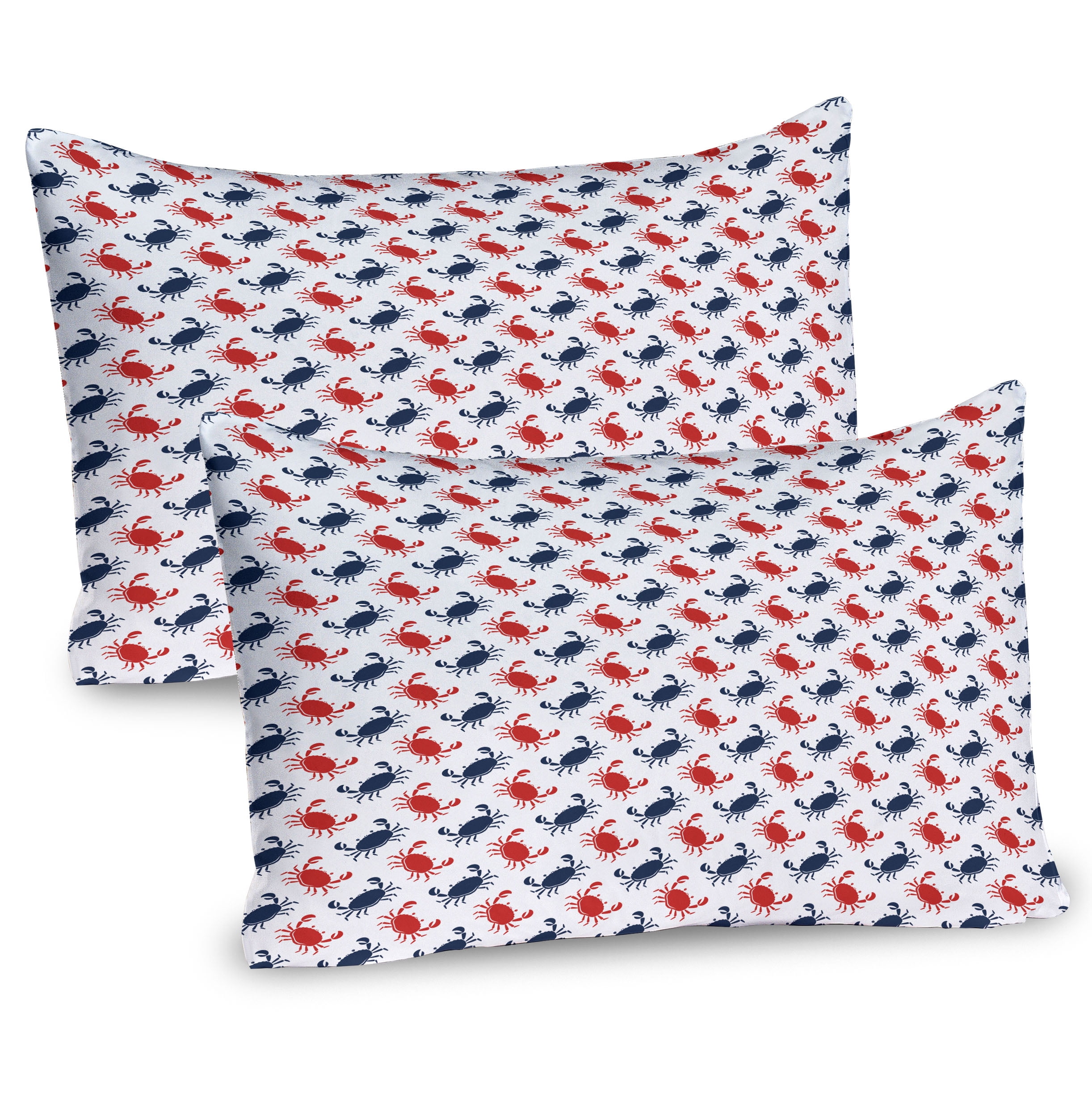 Ambesonne Vintage Pillow Sham 2 Pack, Sea Animals Theme Crabs, 26"x20 ...